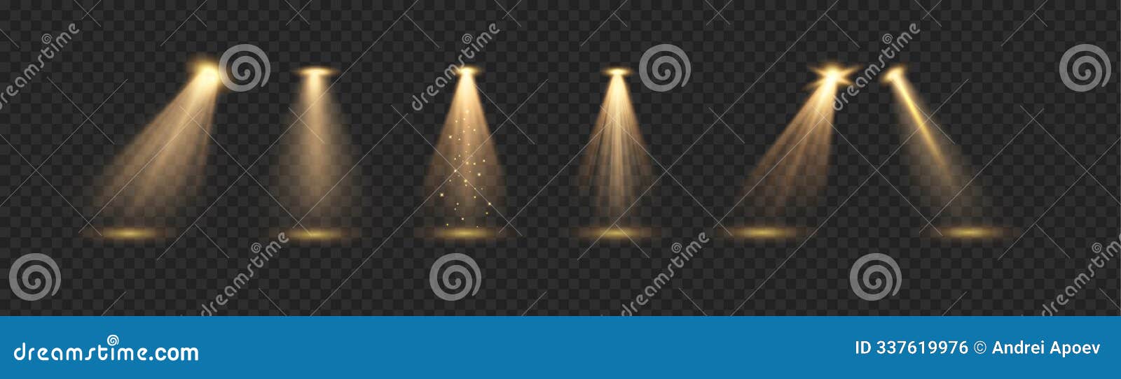 Illumination Backlight Effects 3d Realistic Illustration Set Stock ...