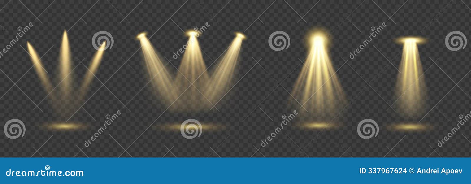 Illumination Backlight Effects 3d Realistic Illustration Set Stock ...