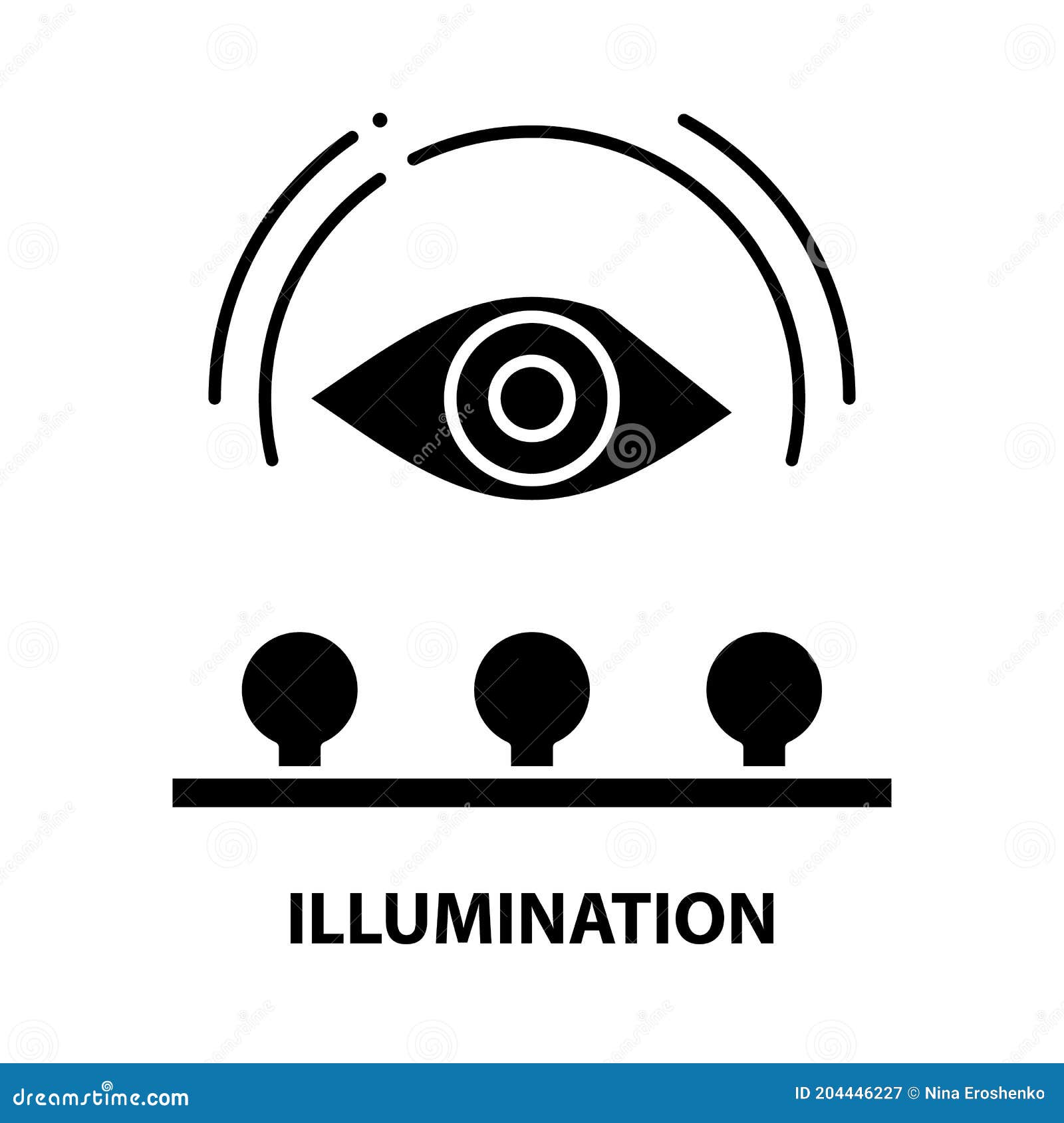 Illumination Icon, Black Vector Sign with Editable Strokes, Concept ...