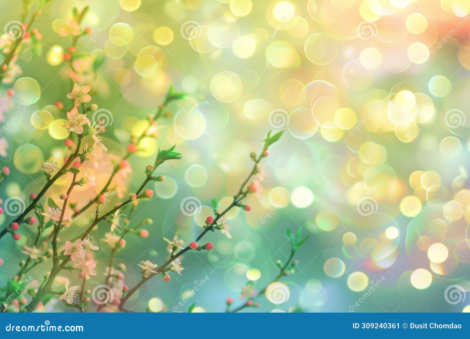 Illumination and Spring Blurred Background. Generative AI Stock ...
