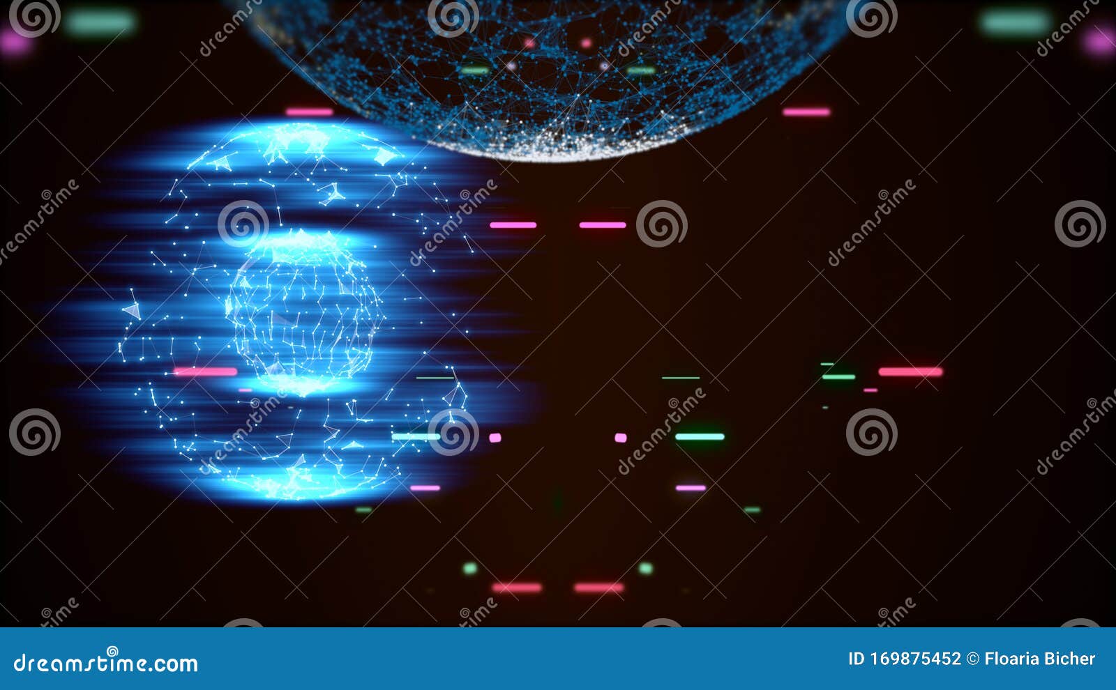 Illumination of Two Abstract Planets with Plexus Grid on a Surface and ...