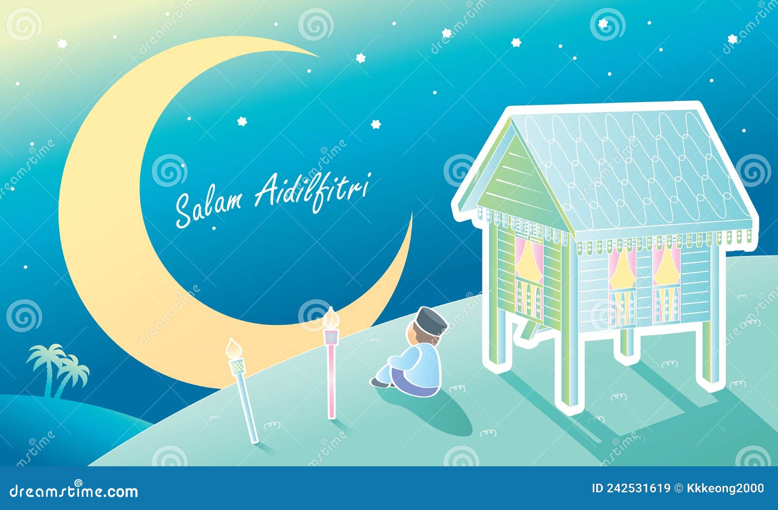 Beautiful Traditional Malay Style Wooden Window Frame with Raya ...