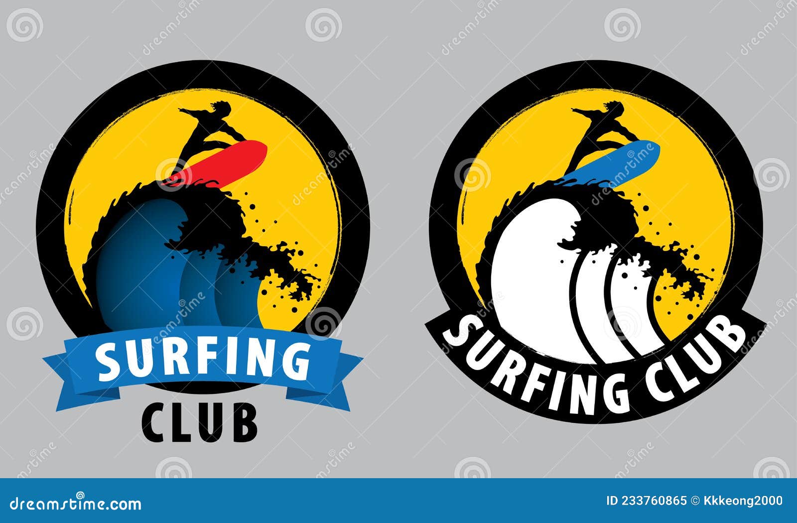 Variety Surfing Club Logos. Stock Vector - Illustration of side, summer ...