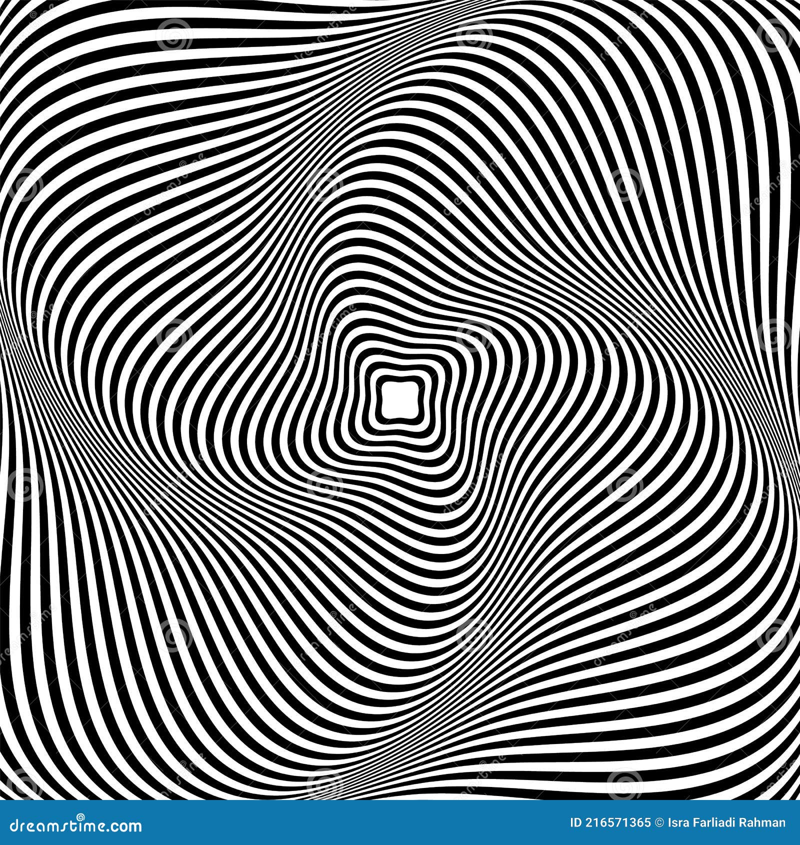 Illusion Abstract Black and White Circular Pattern. Illusion of Vortex ...