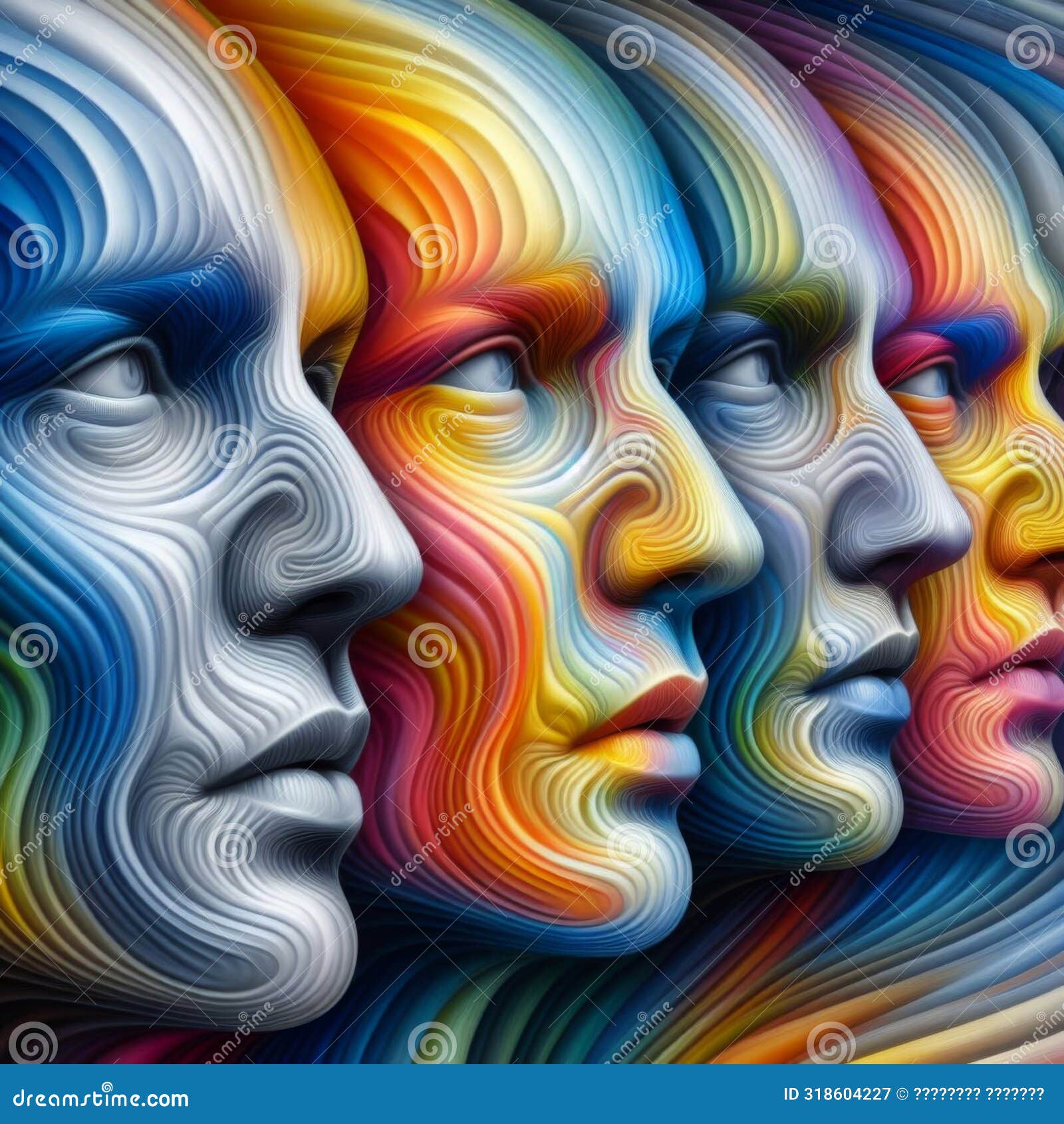 Illusion of Color Perception, Hand-drawn Background Stock Illustration ...