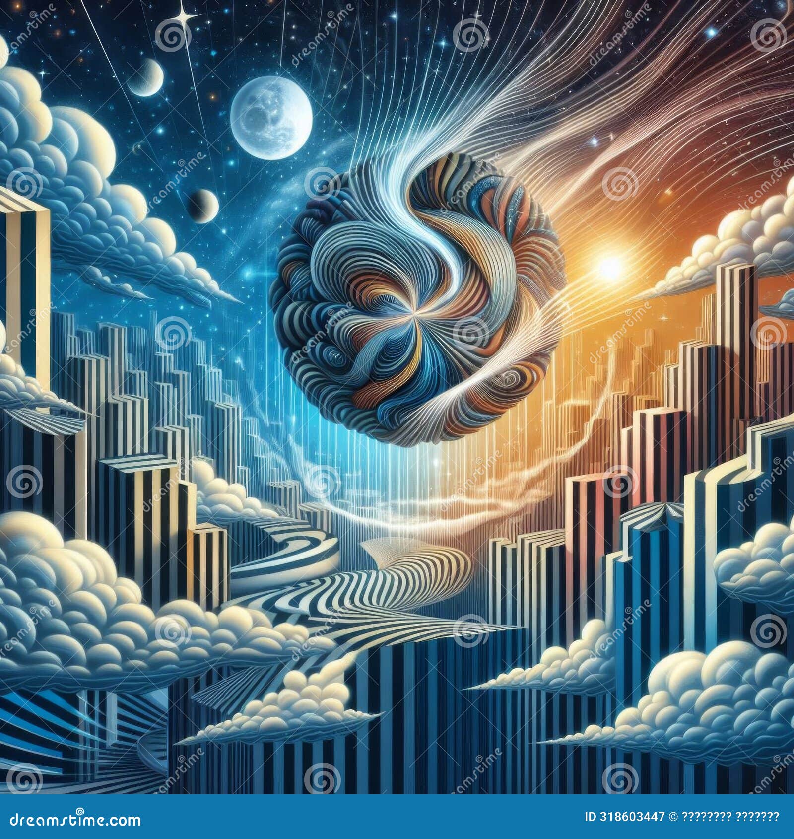 Illusion of Color Perception, Hand-drawn Background Stock Illustration ...