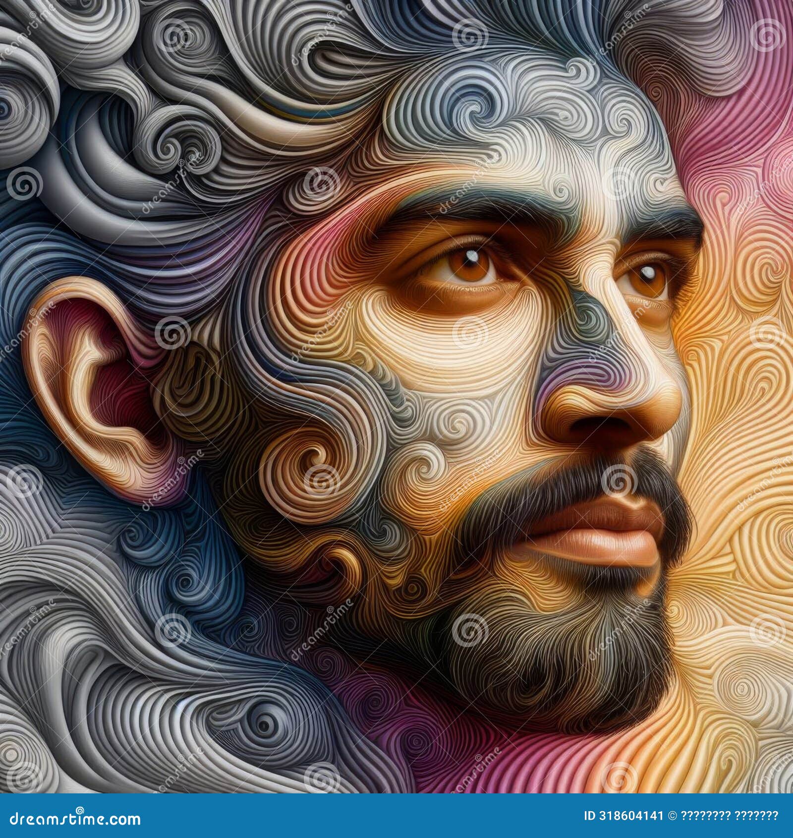 Illusion of Color Perception, Hand-drawn Background Stock Illustration ...