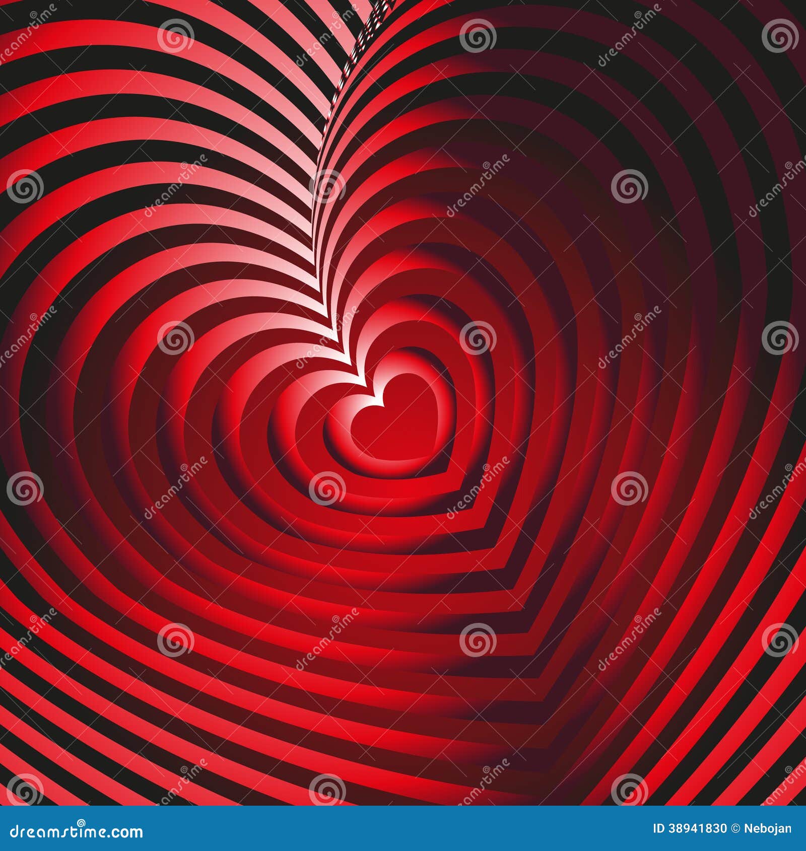 Illusion de coeur rouge illustration de vecteur. Illustration du noir ...