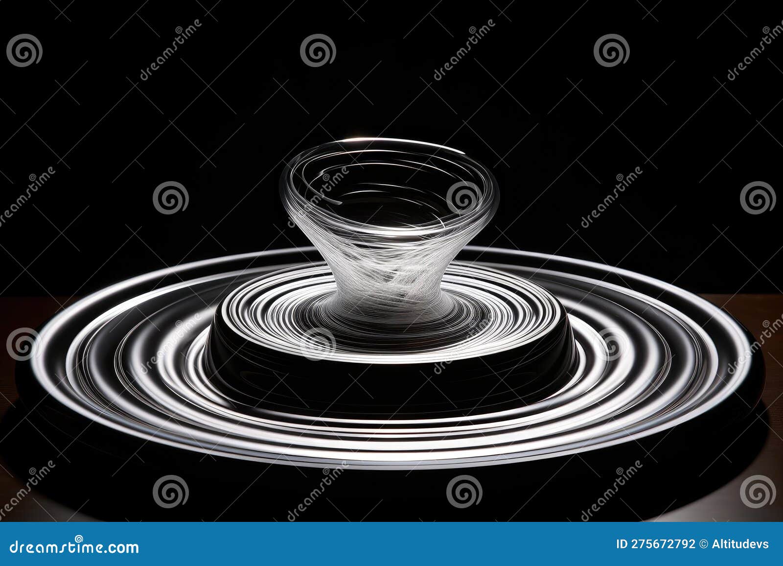 Illusion of Floating Objects in a Spinning Vortex Stock Photo - Image ...
