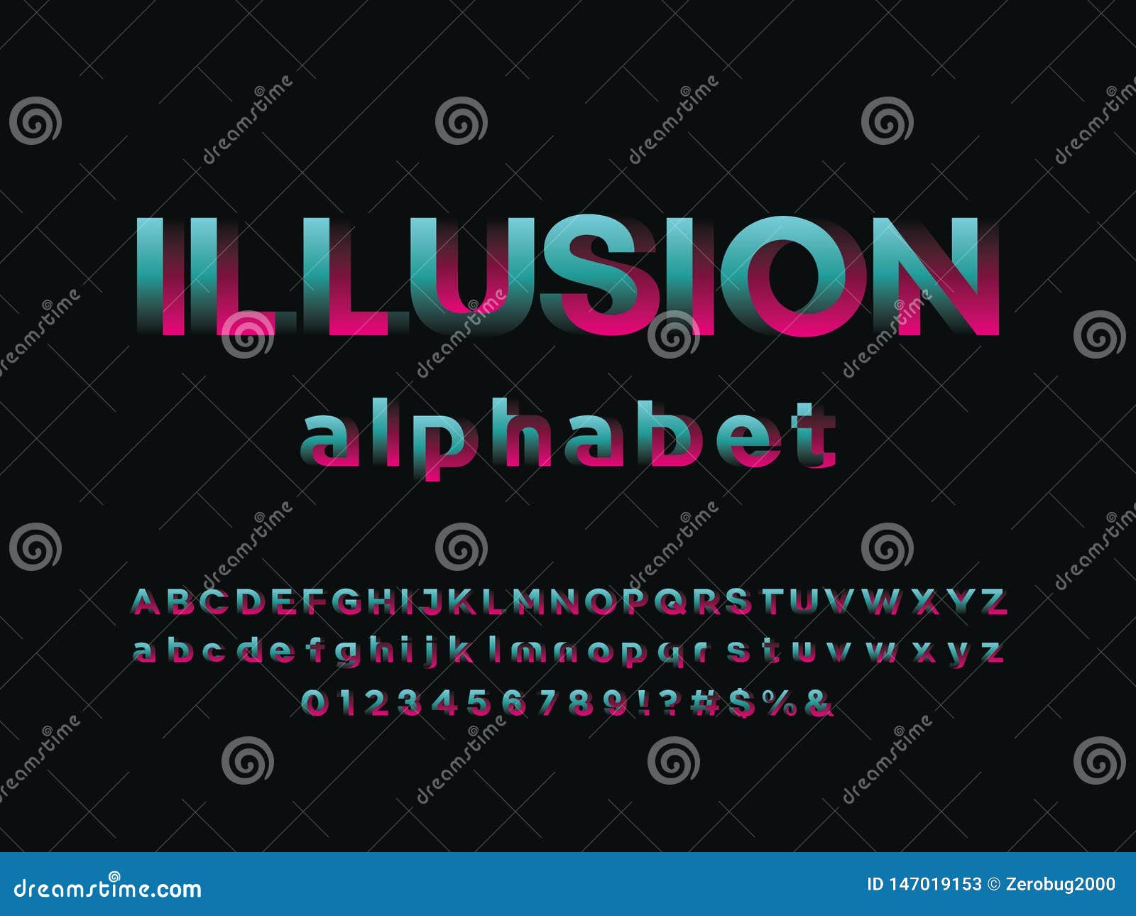 Illusion font stock vector. Illustration of perspective - 147019153