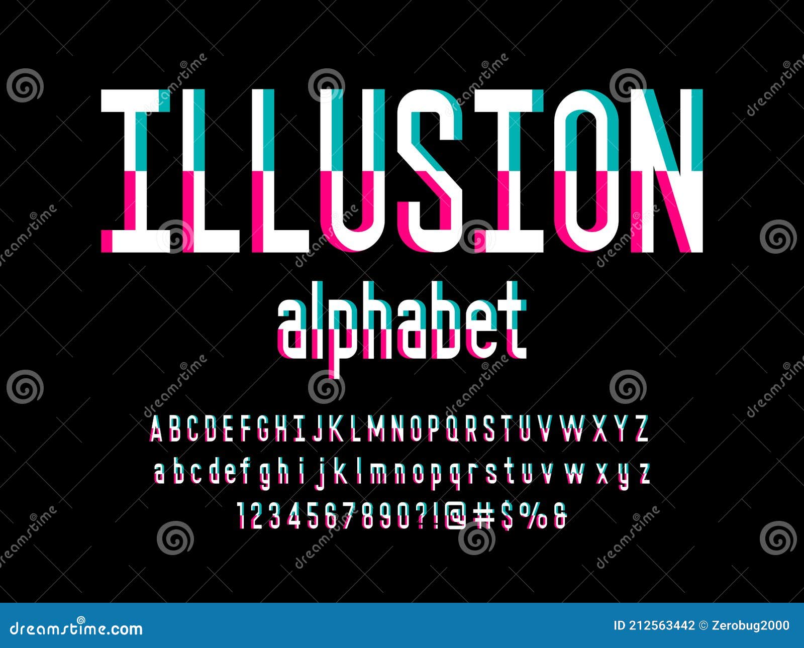 Illusion font stock vector. Illustration of type, perspective - 212563442