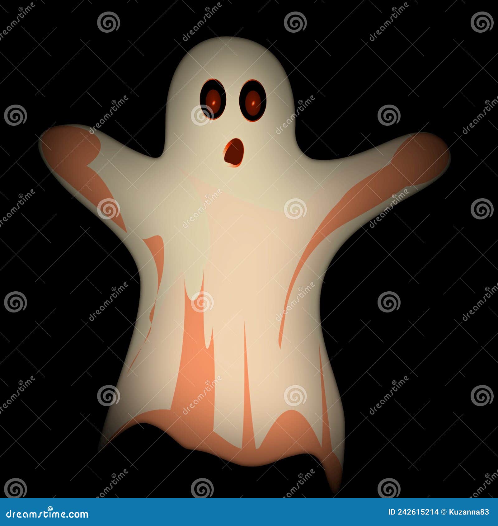Illusion Ghost Orange Color with Red Eyes Stock Photo - Illustration of ...