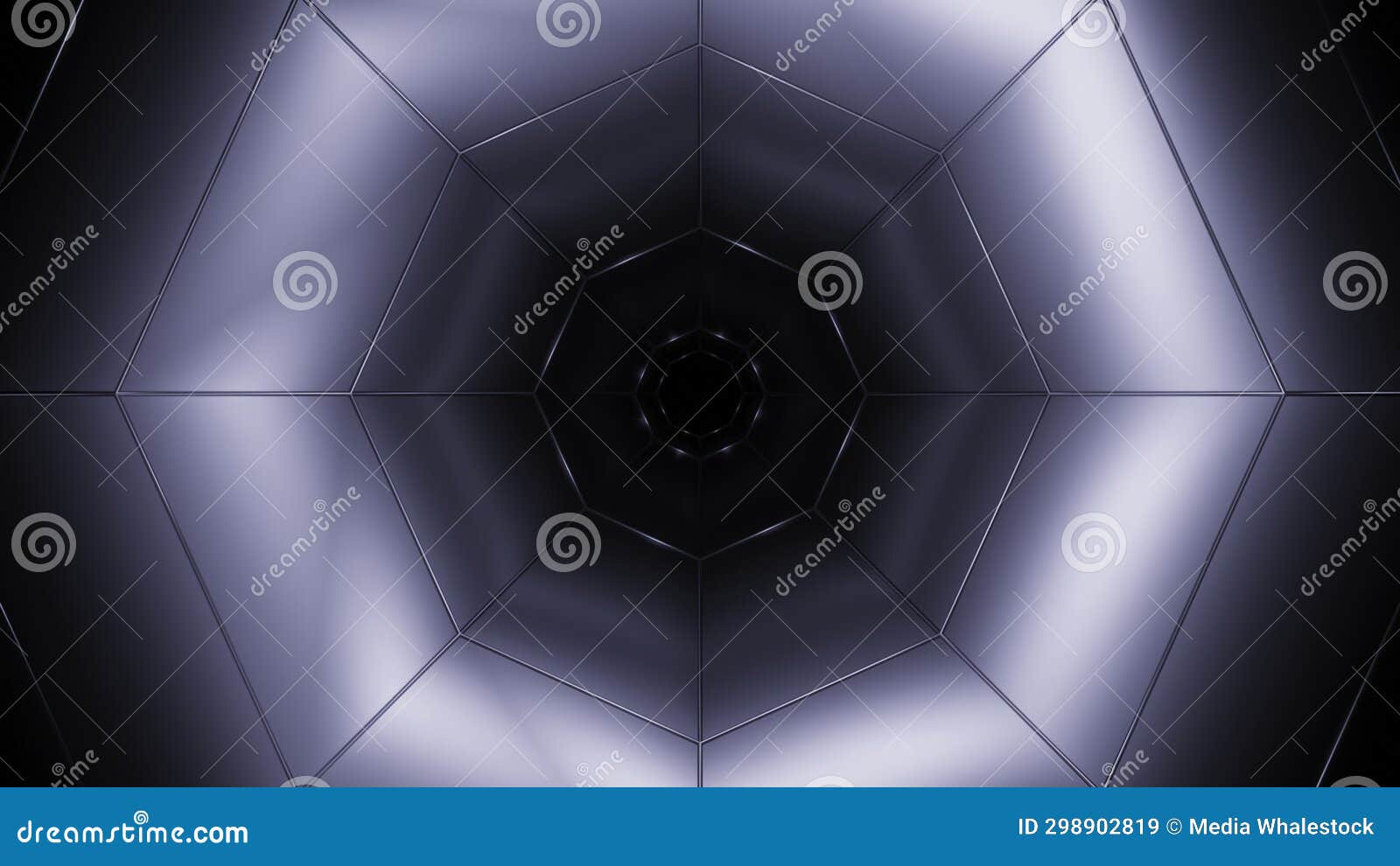Illusion of Moving Tunnel with Geometric Lines. Design. Octagonal ...