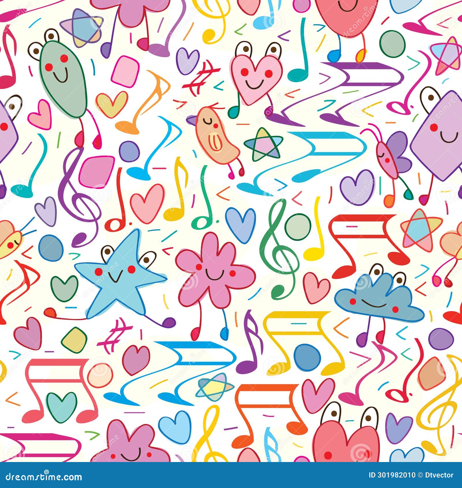 Illusion Music Note Natural Seamless Pattern Stock Vector ...