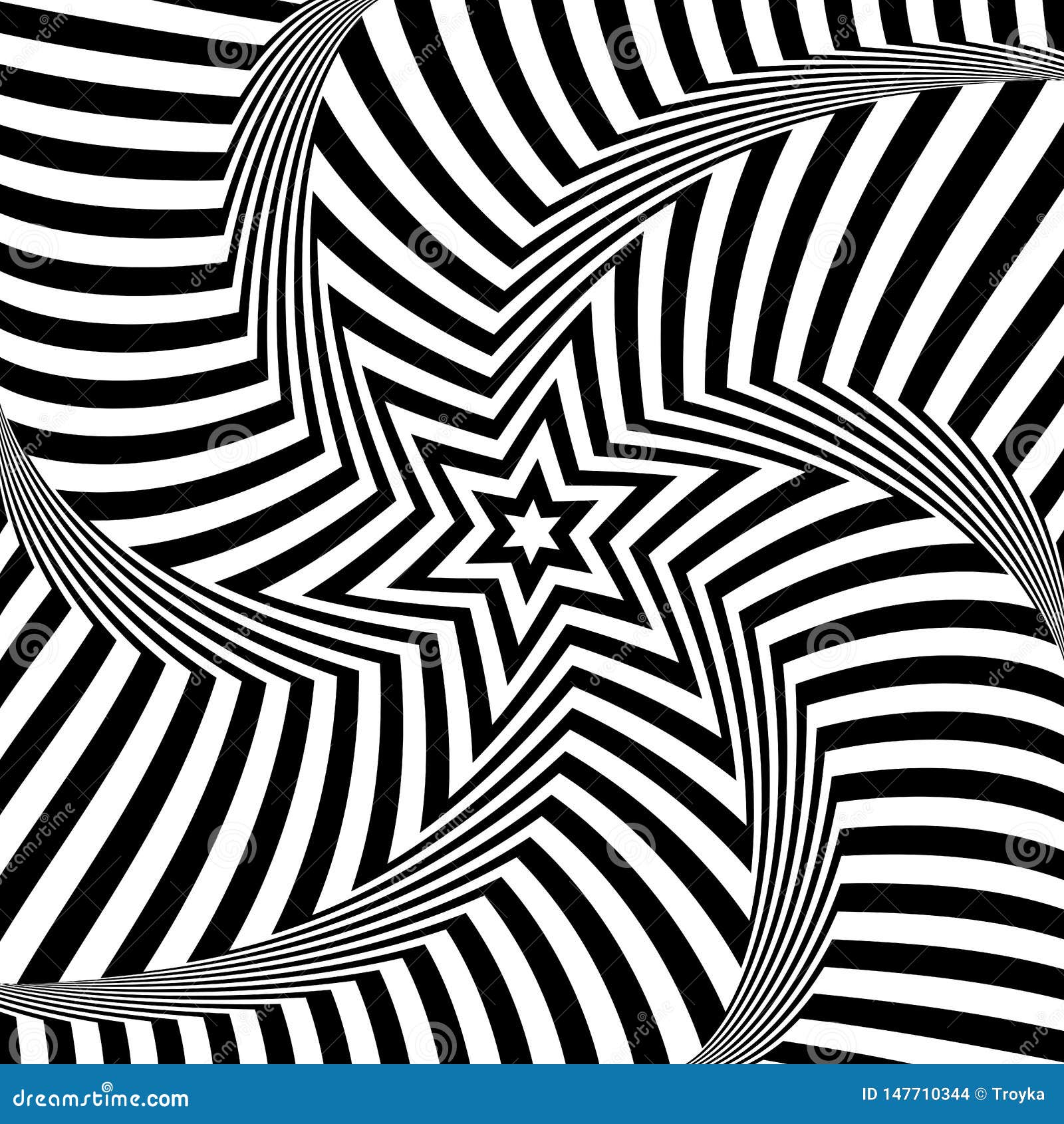 Illusion of Rotation Movement. Star Pattern. Lines Texture Stock Vector ...