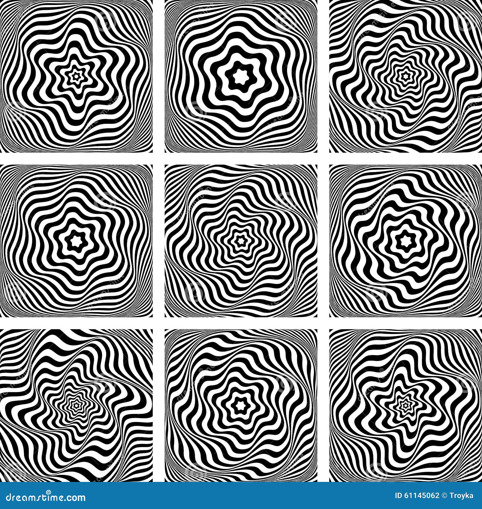 Illusion of Wavy Rotation. Design Elements Set. Stock Vector ...