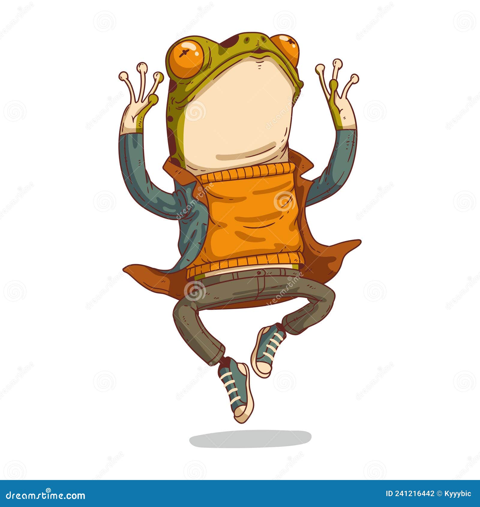 Illusionist Frog, Isolated Vector Illustration. Levitating Humanized ...