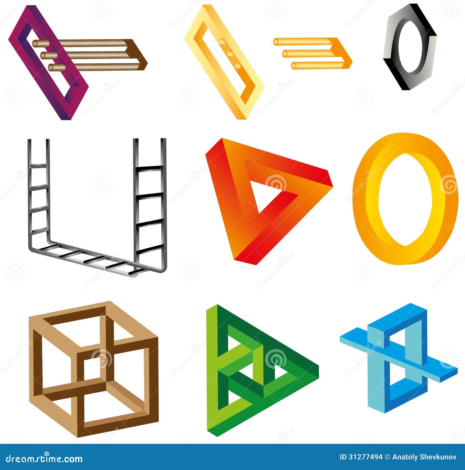 Illusions (unreal objects) stock vector. Illustration of concept - 31277494