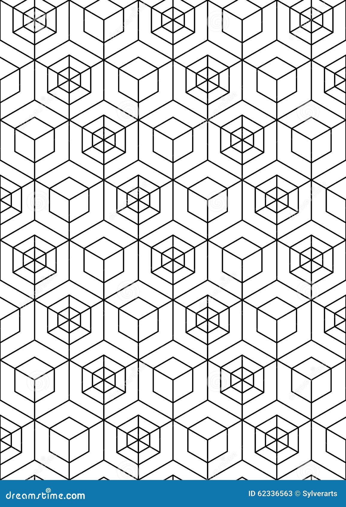 Illusive Abstract Geometric Seamless Pattern with Cubes. Vector Stock Vector - Illustration of ...
