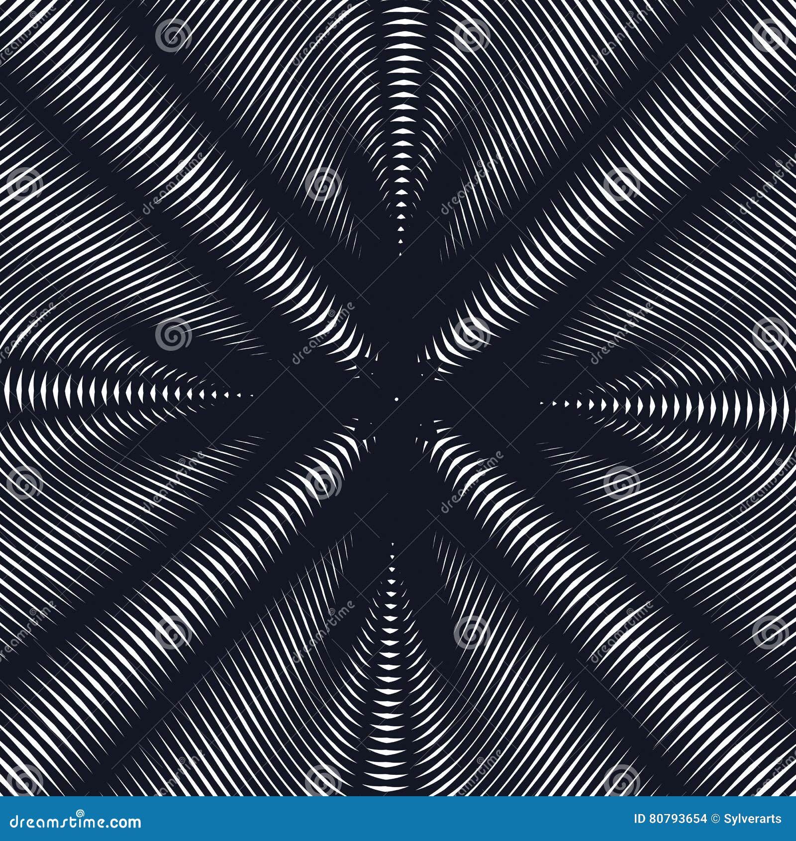 Illusive Background with Black Chaotic Lines, Moire Style. Contrast ...