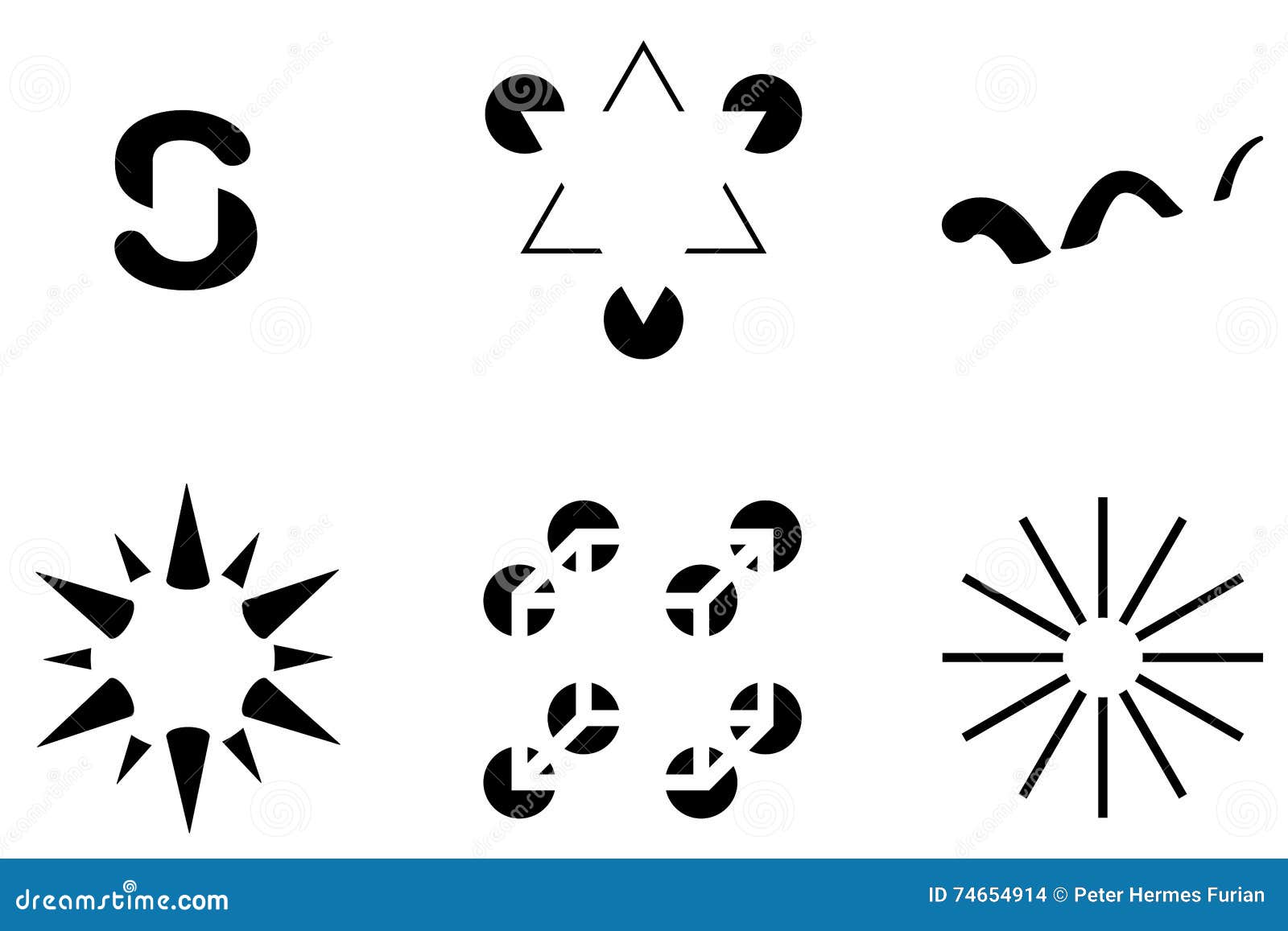 Illusory Contours and Visual Illusions Stock Vector - Illustration of ...