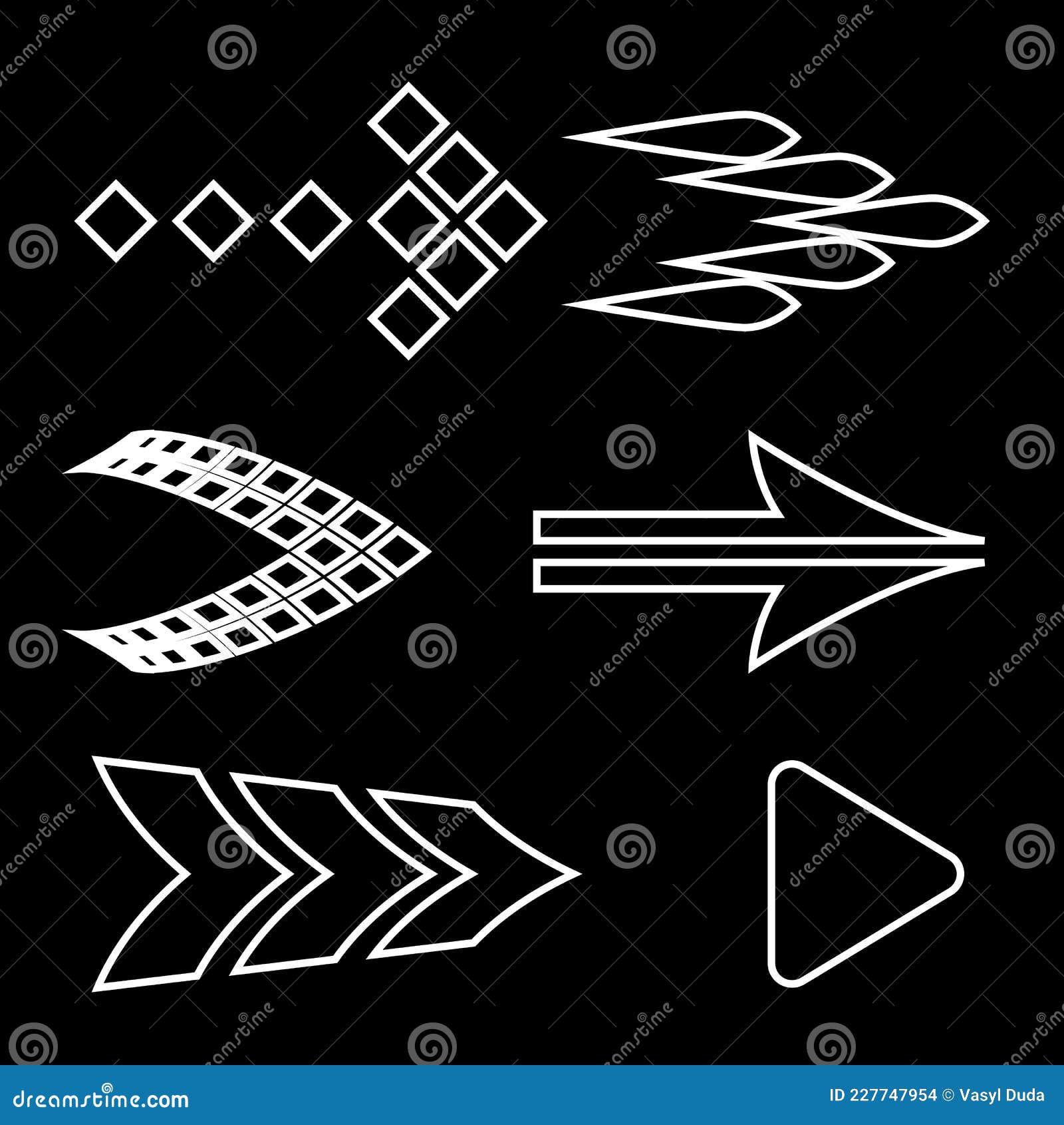 Icon Set of Flat Arrows stock illustration. Illustration of icon ...