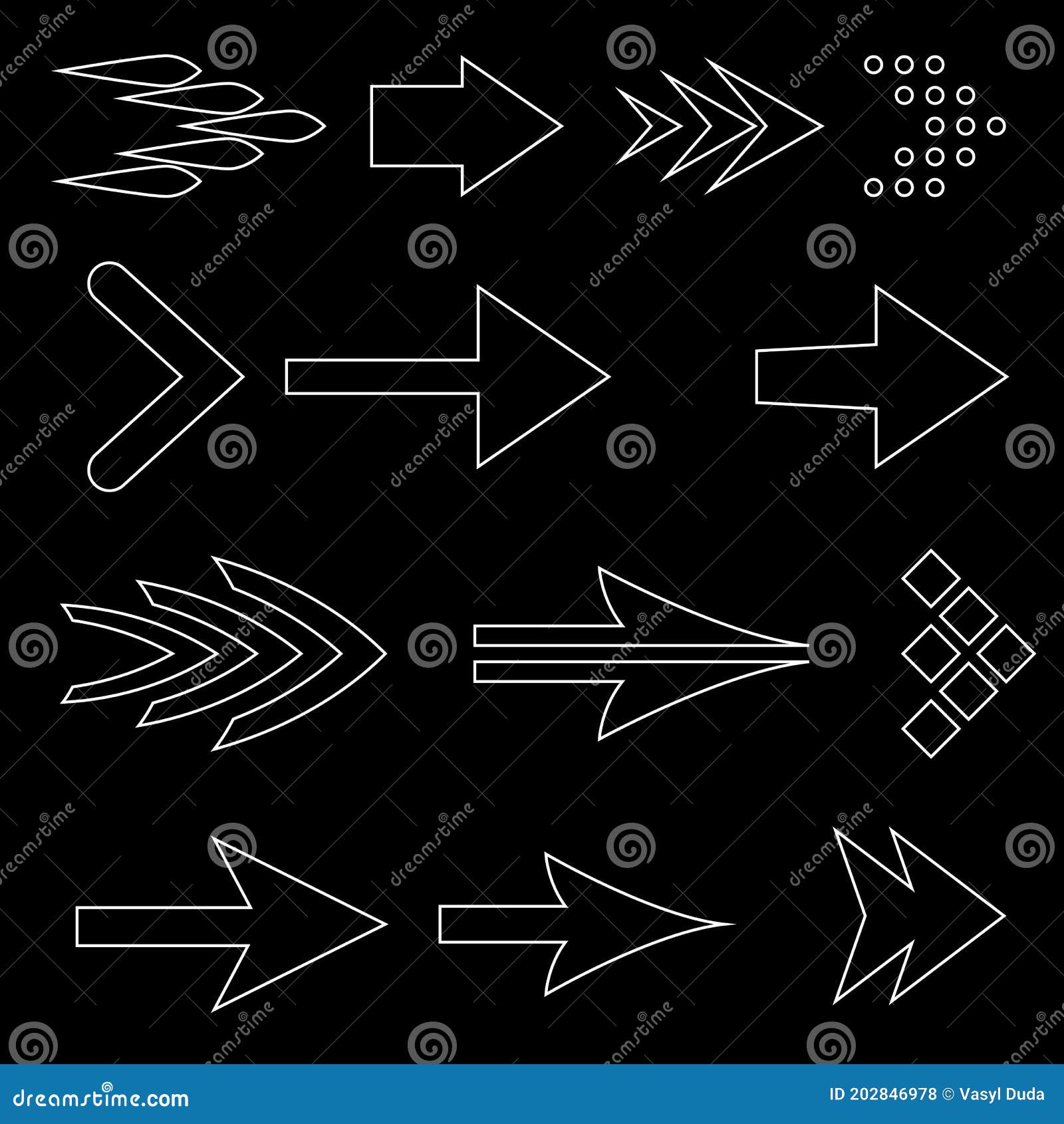 Arrow Set stock vector. Illustration of arrow, pictogram - 202846978