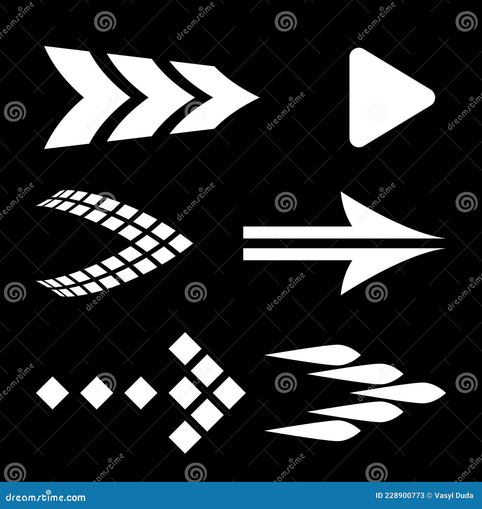 Icon Set of Flat Arrows stock illustration. Illustration of collection ...