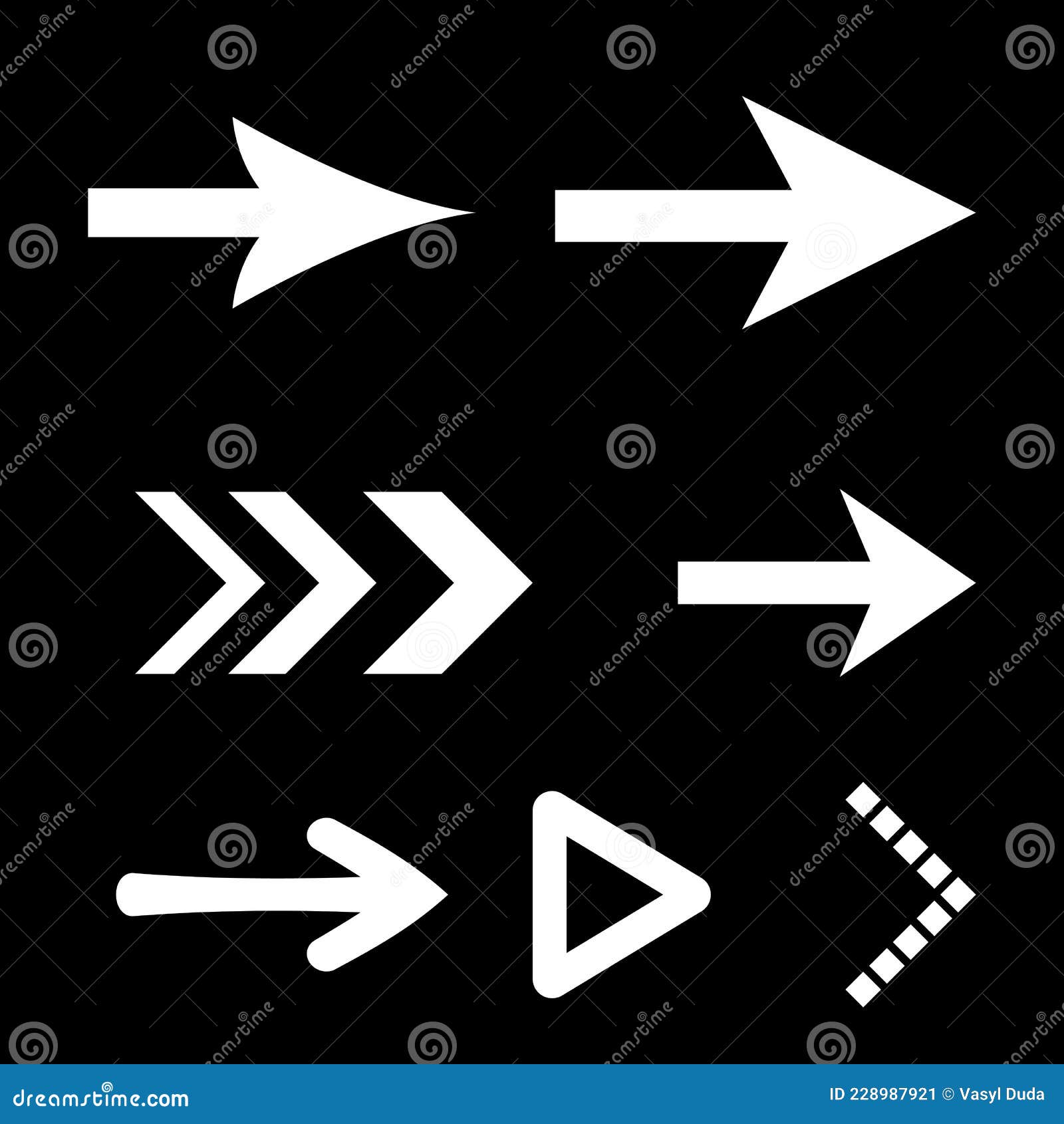 Icon Set of Flat Arrows stock illustration. Illustration of icons ...