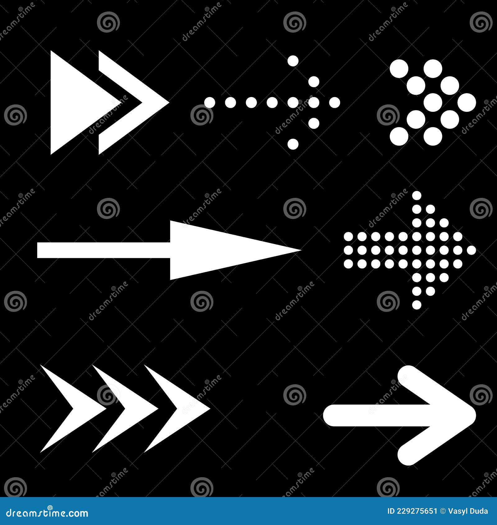 Icon Set of Flat Arrows stock illustration. Illustration of cursor ...