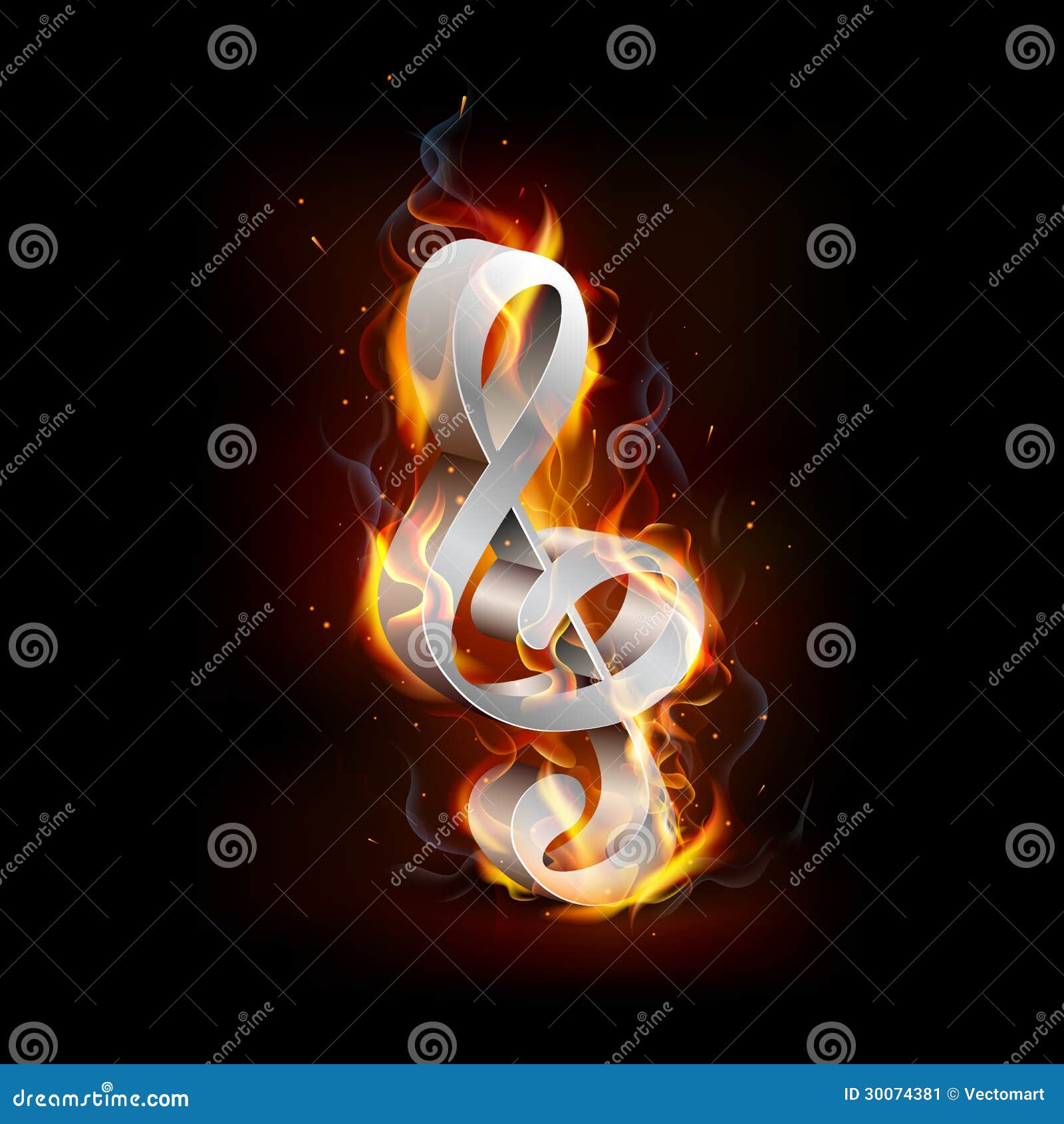 Fiery Music Note