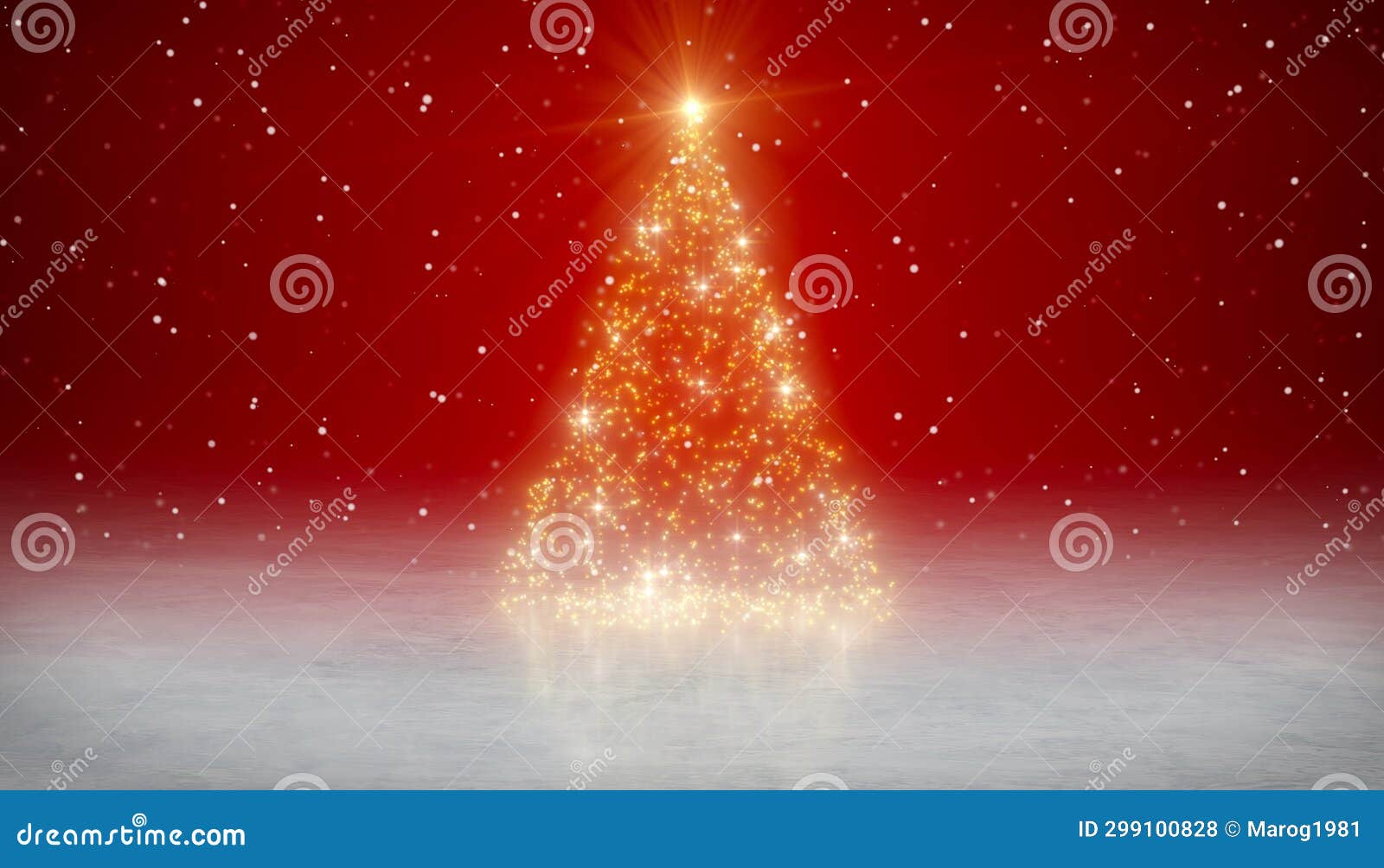 Illustation of a Christmas Tree on a Red Background Stock Illustration ...