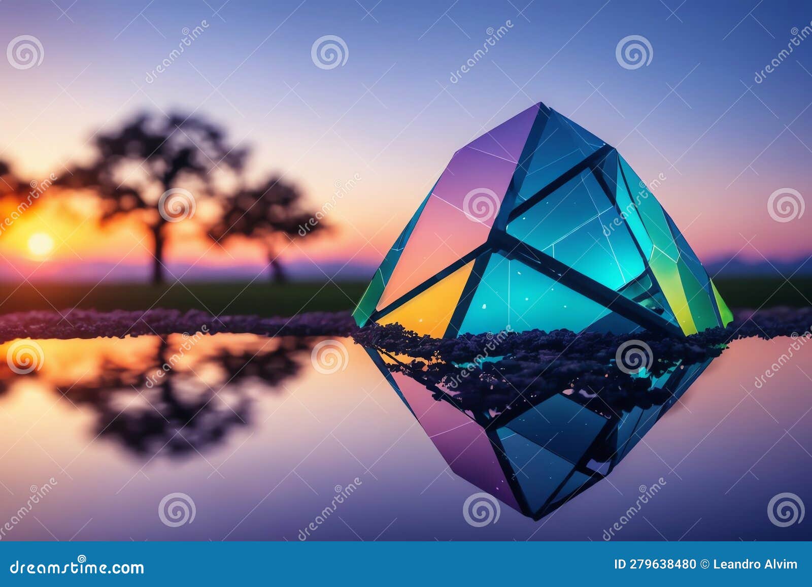 Illustation of Fantasy Hexagon .AI Generated Stock Illustration - Illustration of land, light ...