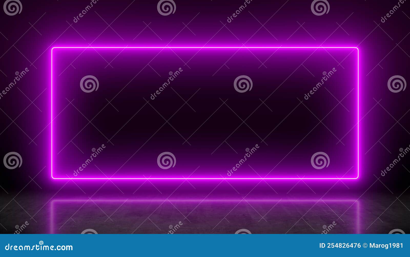 Illustation of Glowing Neon Rectangle in Magenta Stock Illustration ...