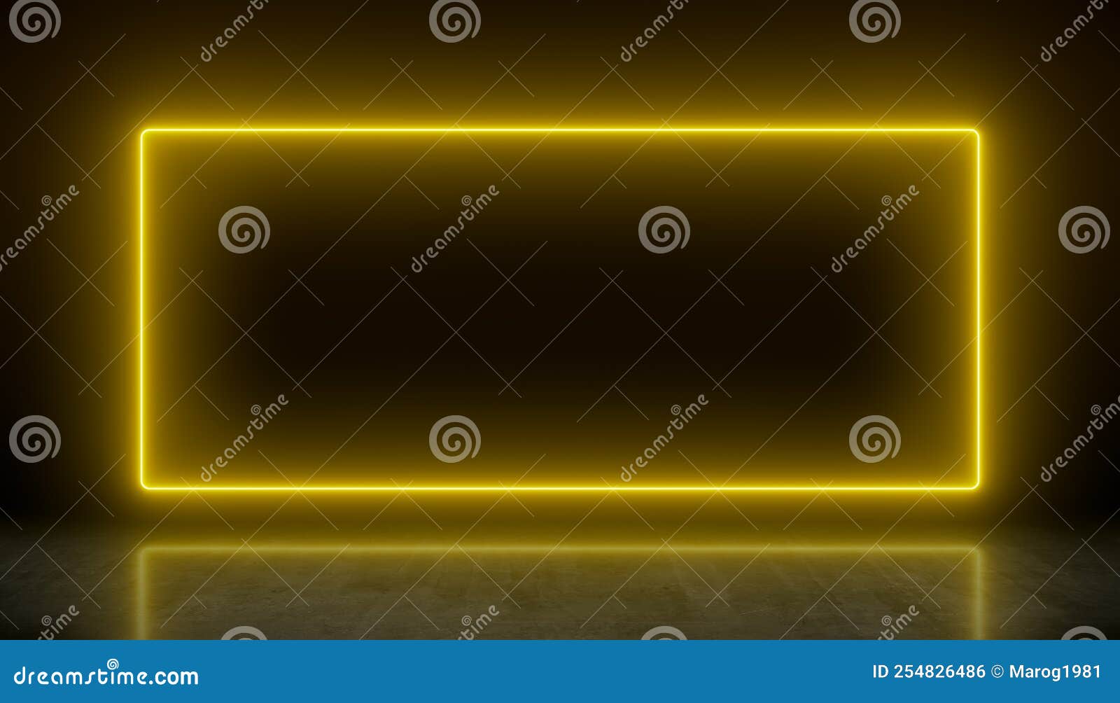 Illustation of Glowing Neon Rectangle in Orange Stock Illustration ...