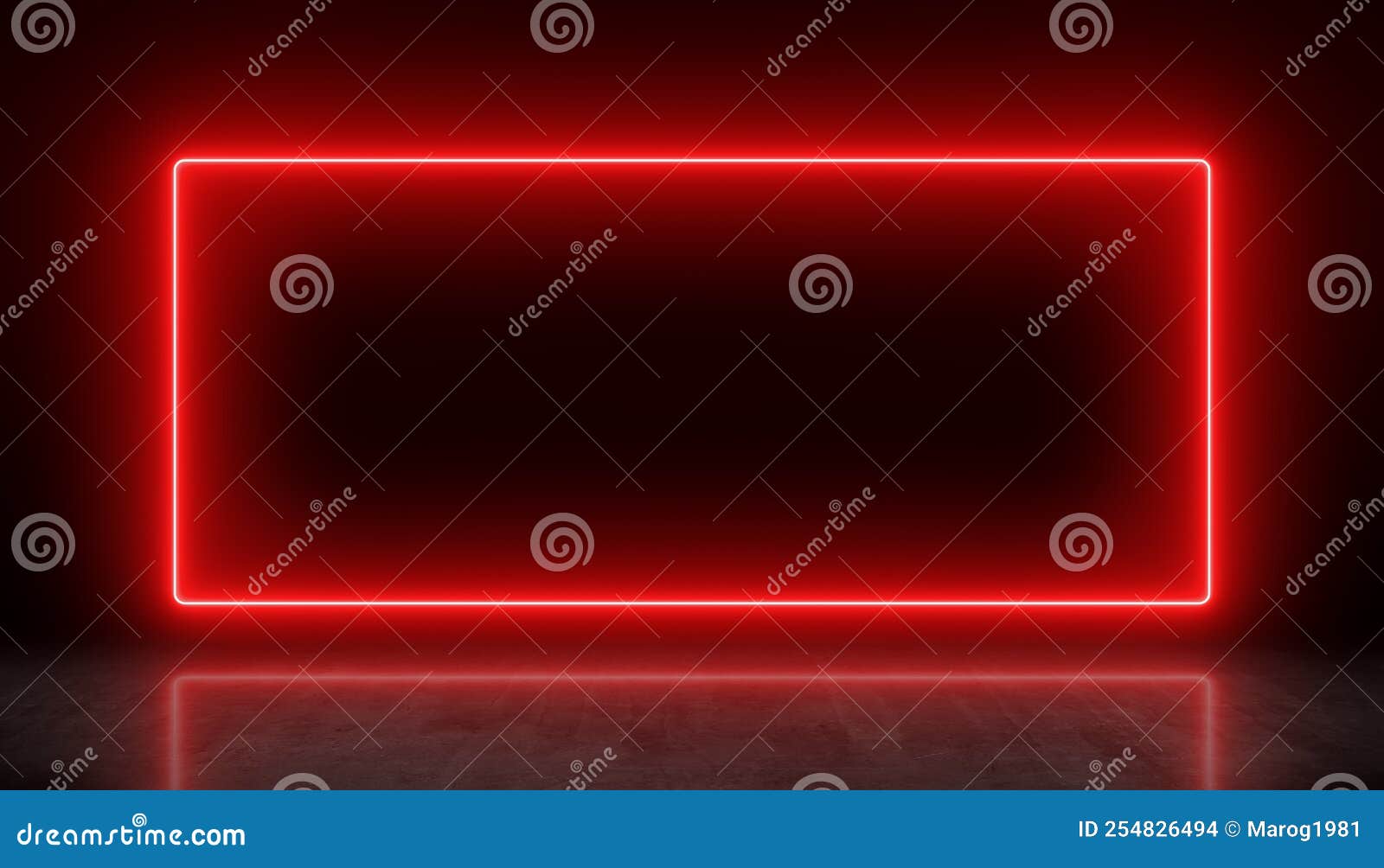 Illustation of Glowing Neon Rectangle in Red Stock Illustration ...