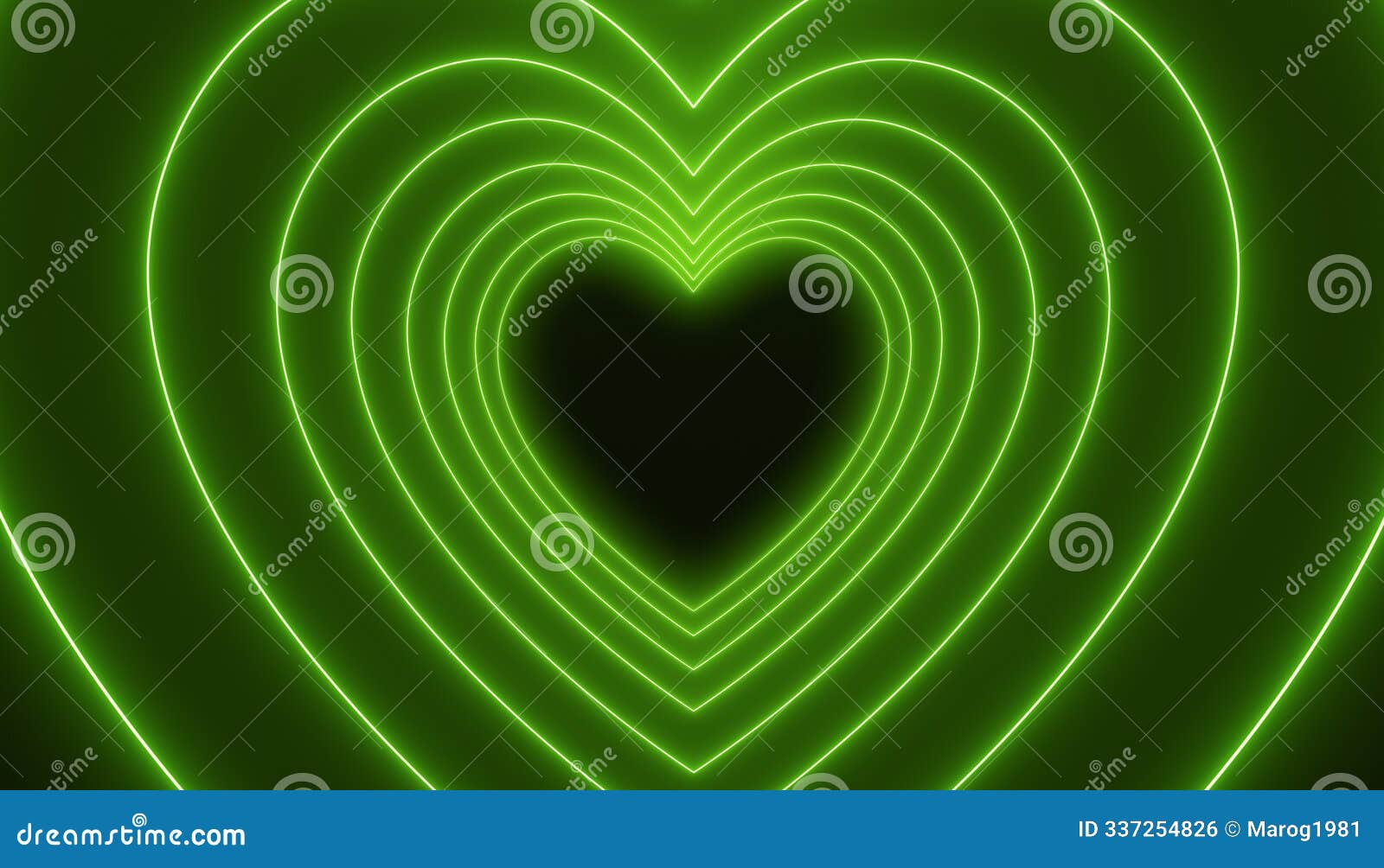 Illustation Of Many Hearts In Neon Green And Blue Royalty-Free Stock ...