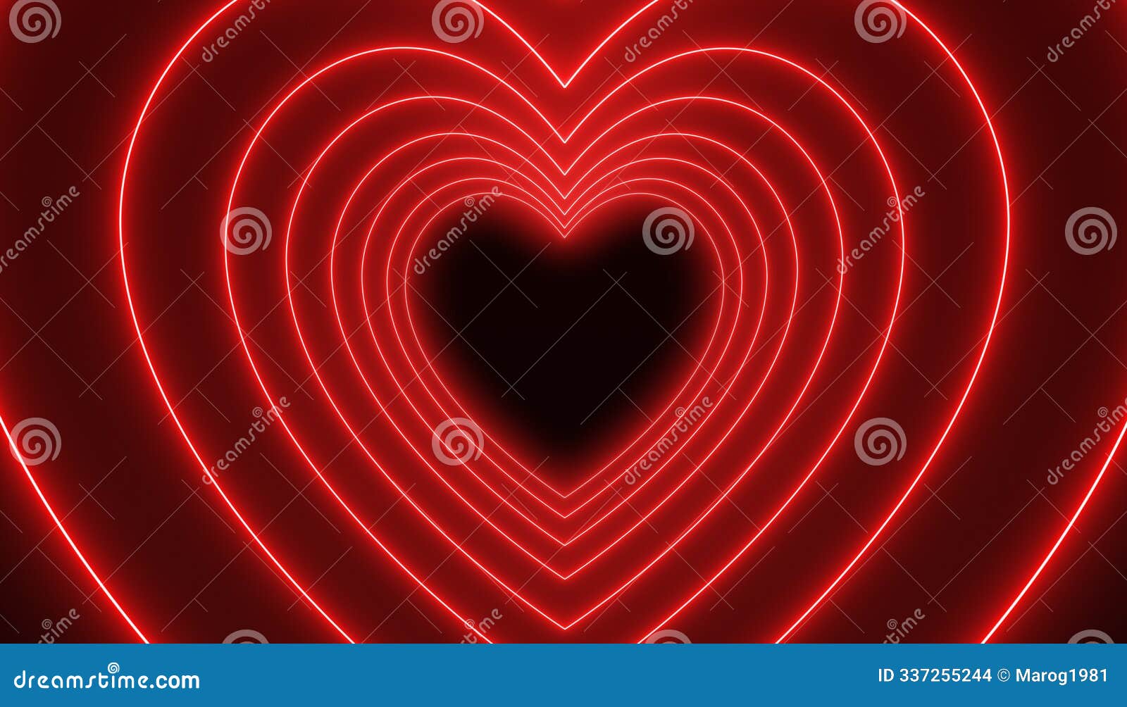 Illustation of Many Hearts in Neon Red Stock Illustration ...