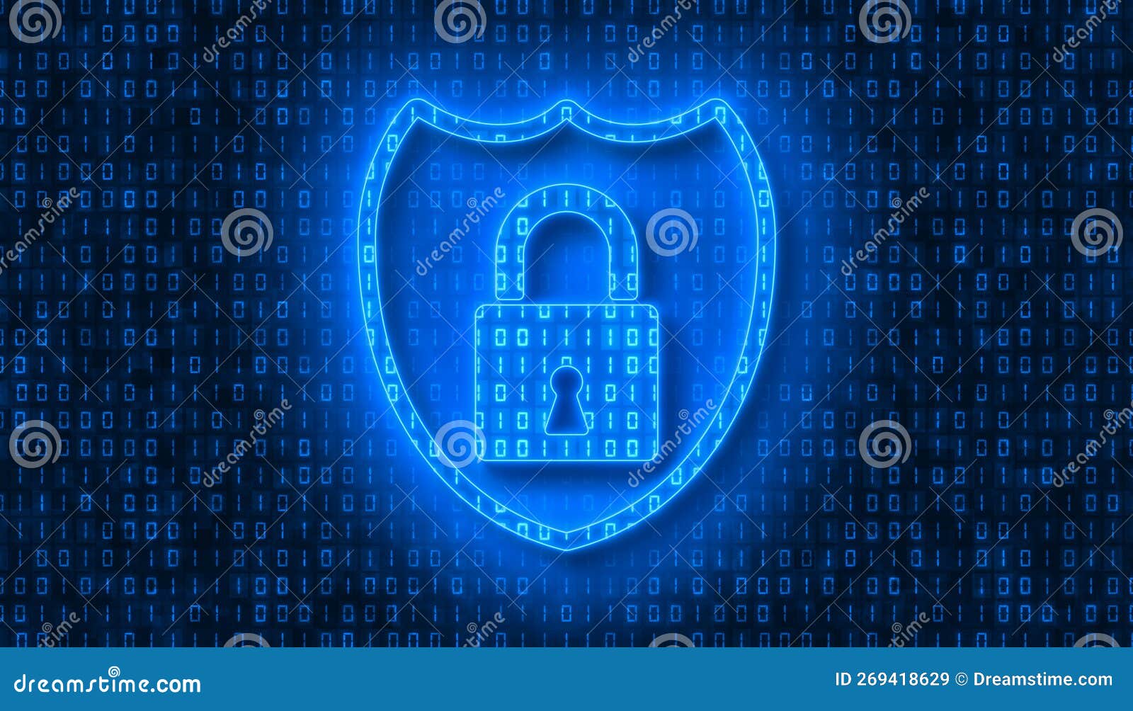 Illustation - Protect Sign in Blue Stock Illustration - Illustration of ...