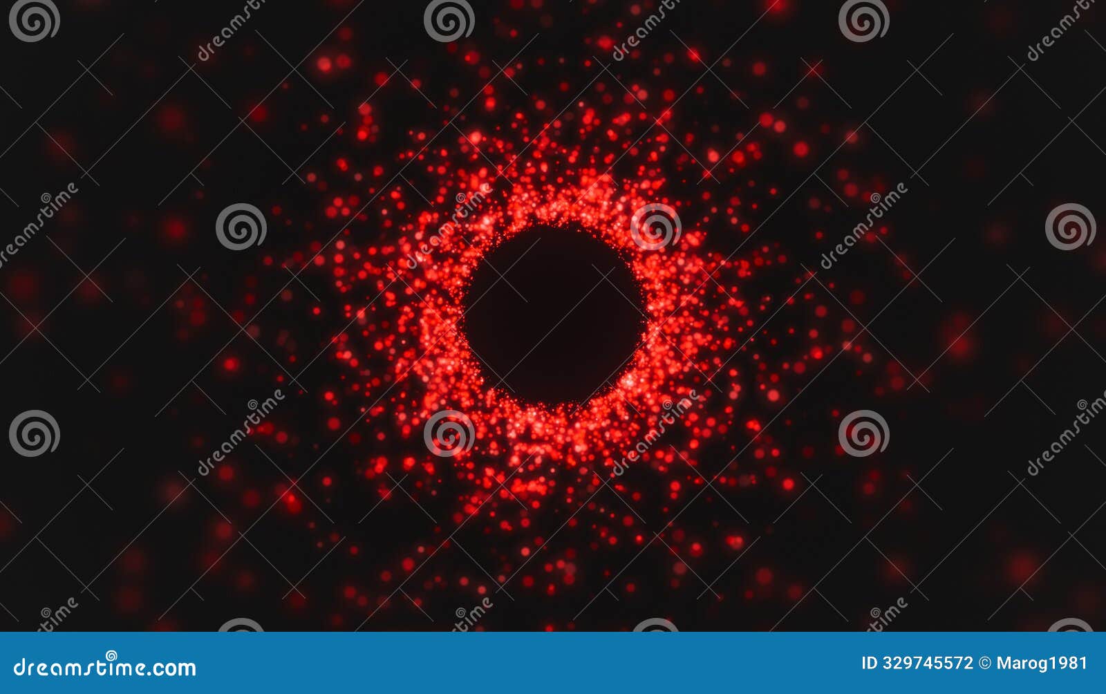Illustation of Red Particles in a Tunnel Stock Illustration ...
