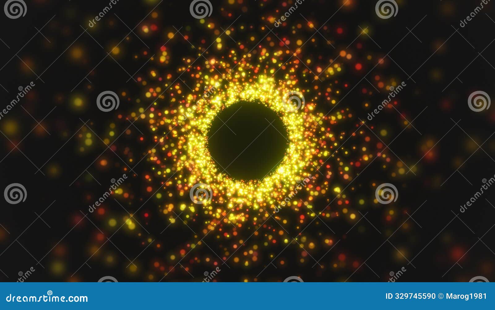Illustation of Red and Yellow Particles in a Tunnel Stock Illustration ...