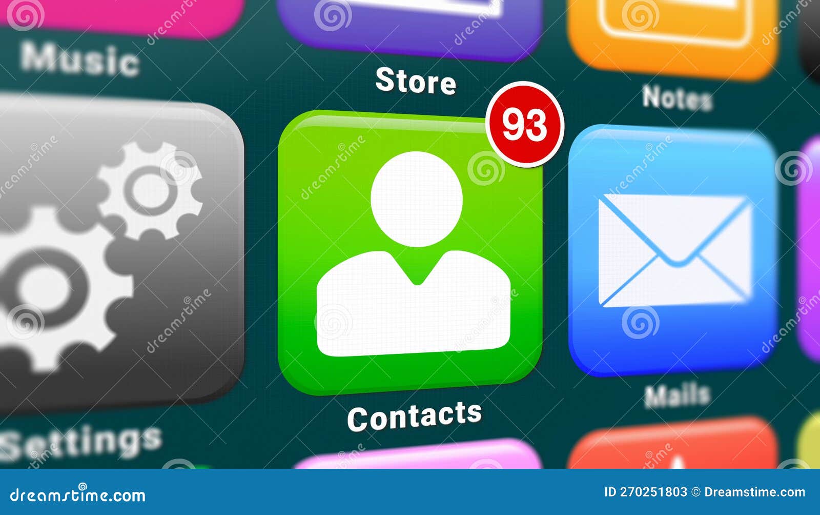 Illustation of a Smartphone Screen - Contact App Stock Illustration ...