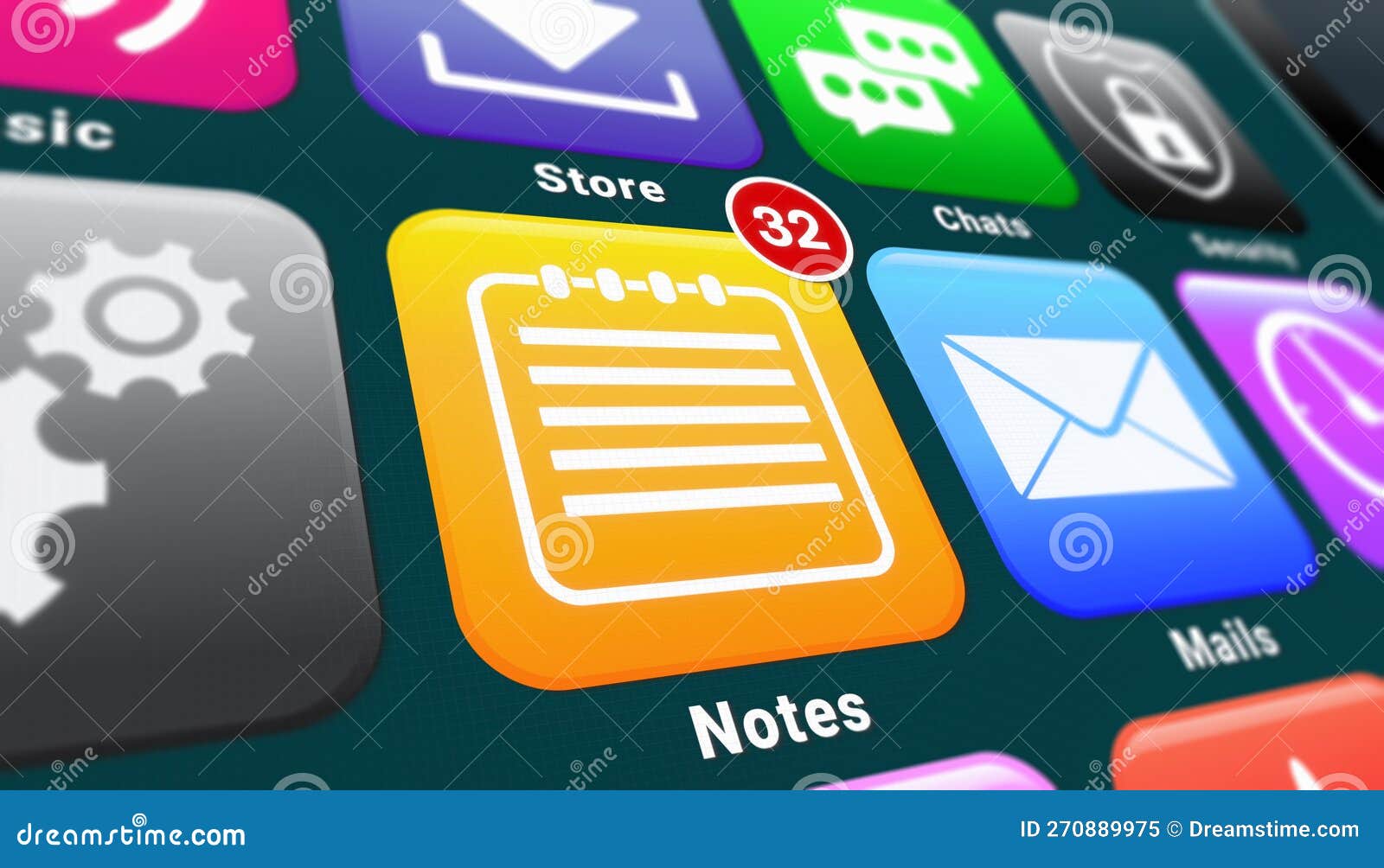 Illustation of a Smartphone Screen - Note App Stock Illustration ...