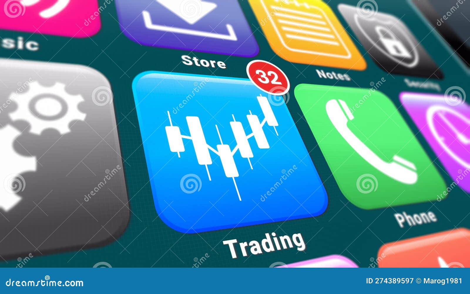 Illustation of a Smartphone Screen - Trading App Stock Illustration ...