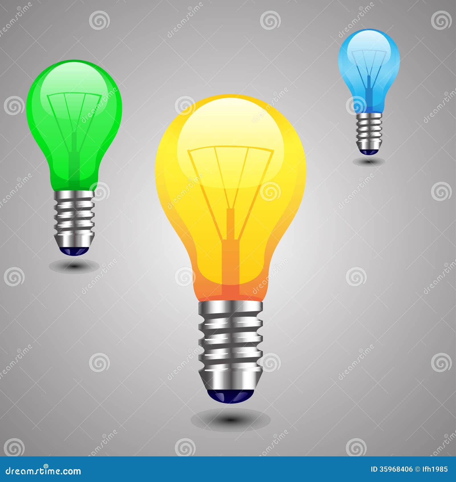 Illustraion of Coloured Lamp Standing with Shadow Stock Vector ...