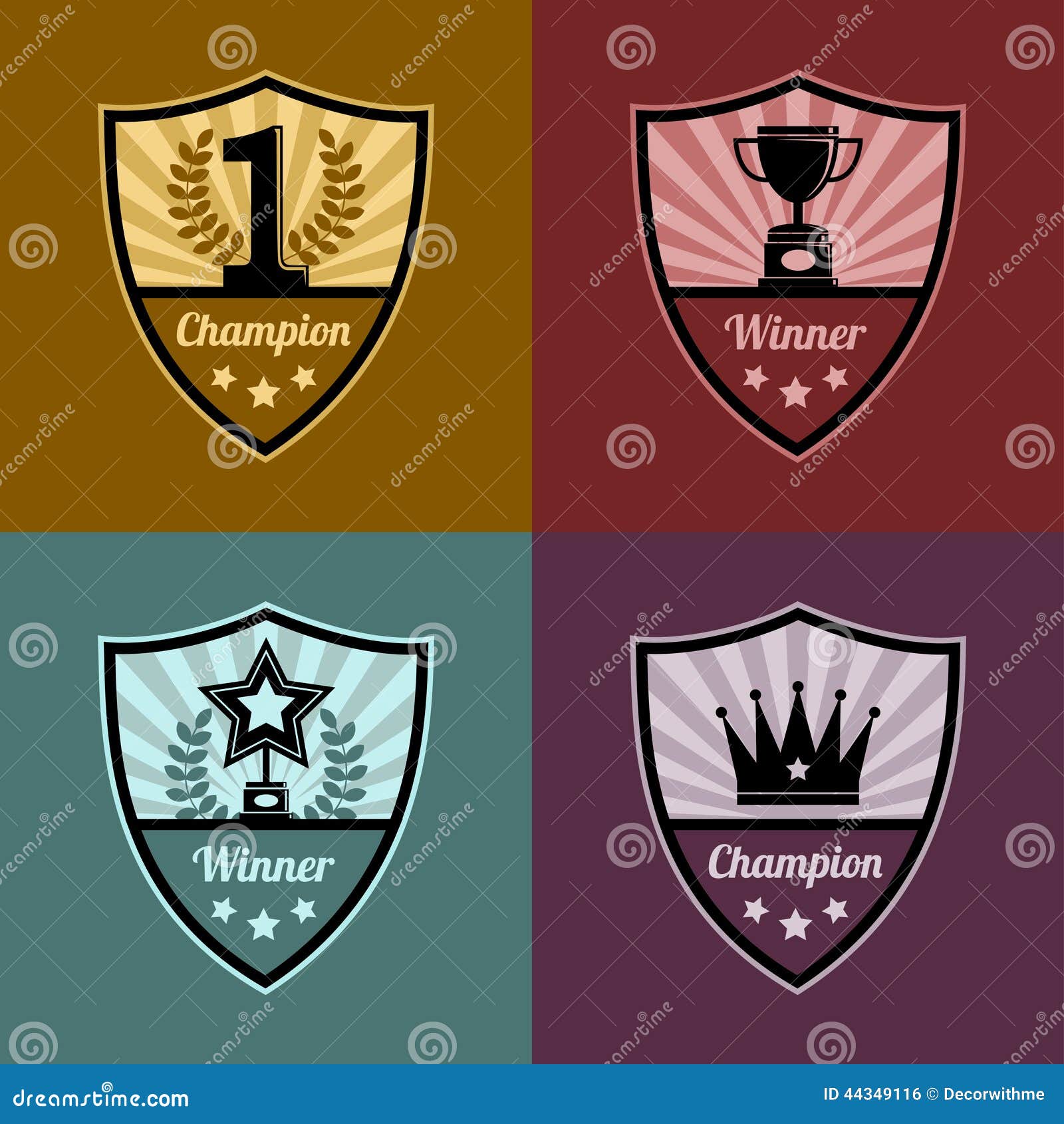 Illustraion of Flat Design Award Signs Stock Vector - Illustration of ...
