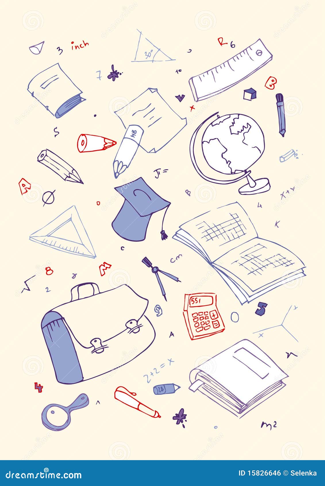 Illustraition of School Subjects Stock Vector - Illustration of poster ...