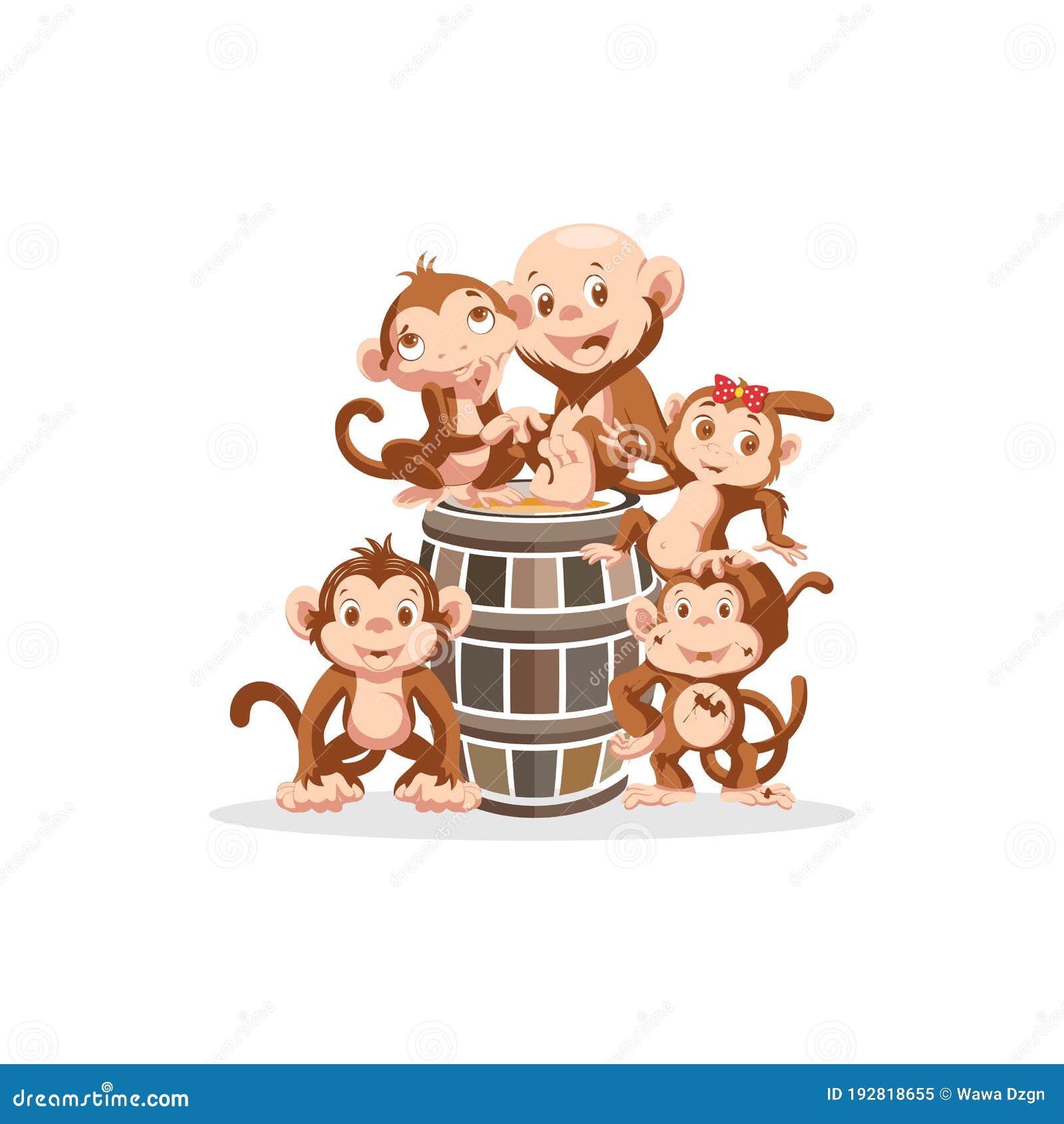 Design Concept - Illustraiton of Comical Monkey Series Stock ...