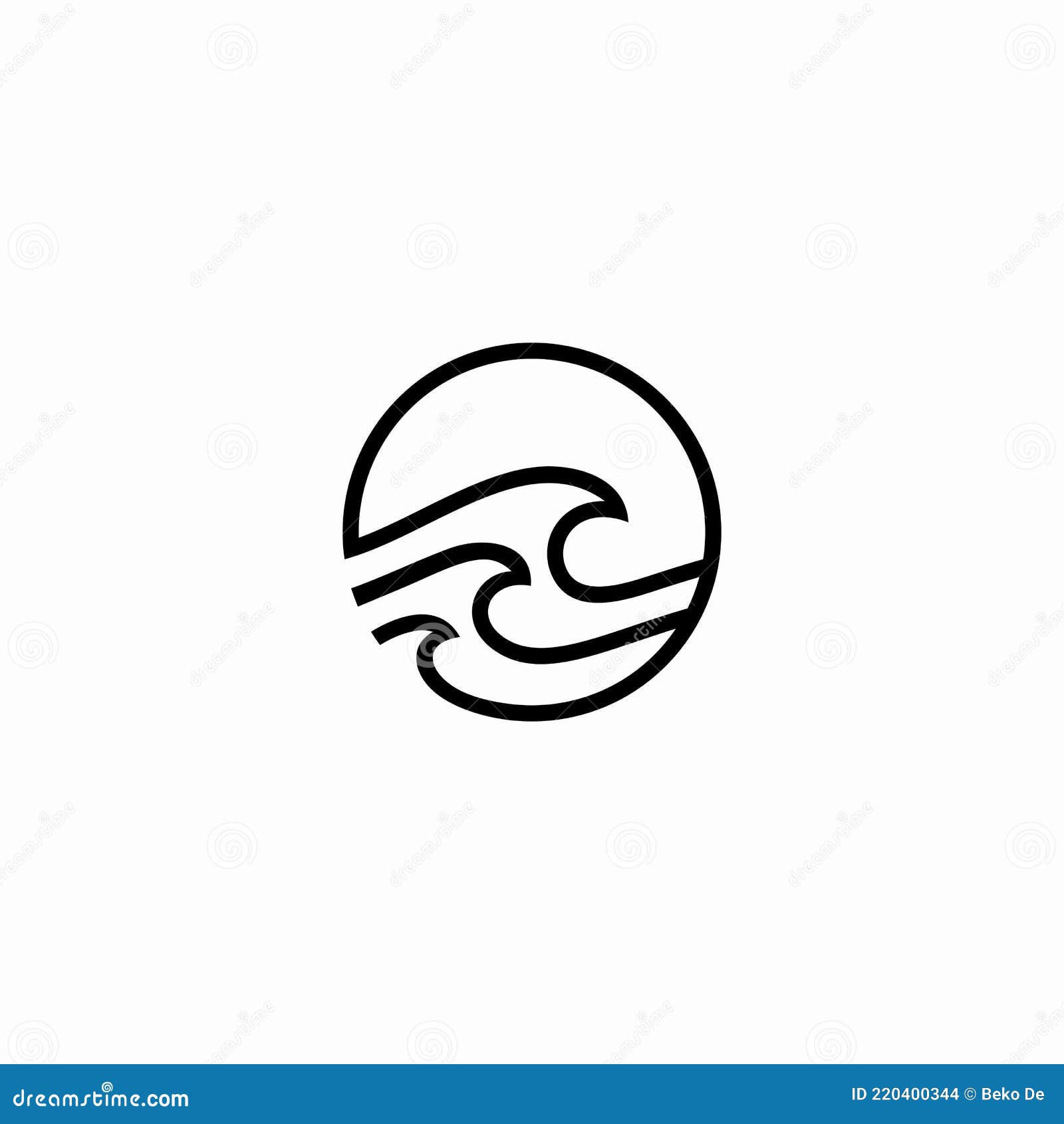Wave Outline Line Art Monoline Logo Vector Icon Stock Vector ...