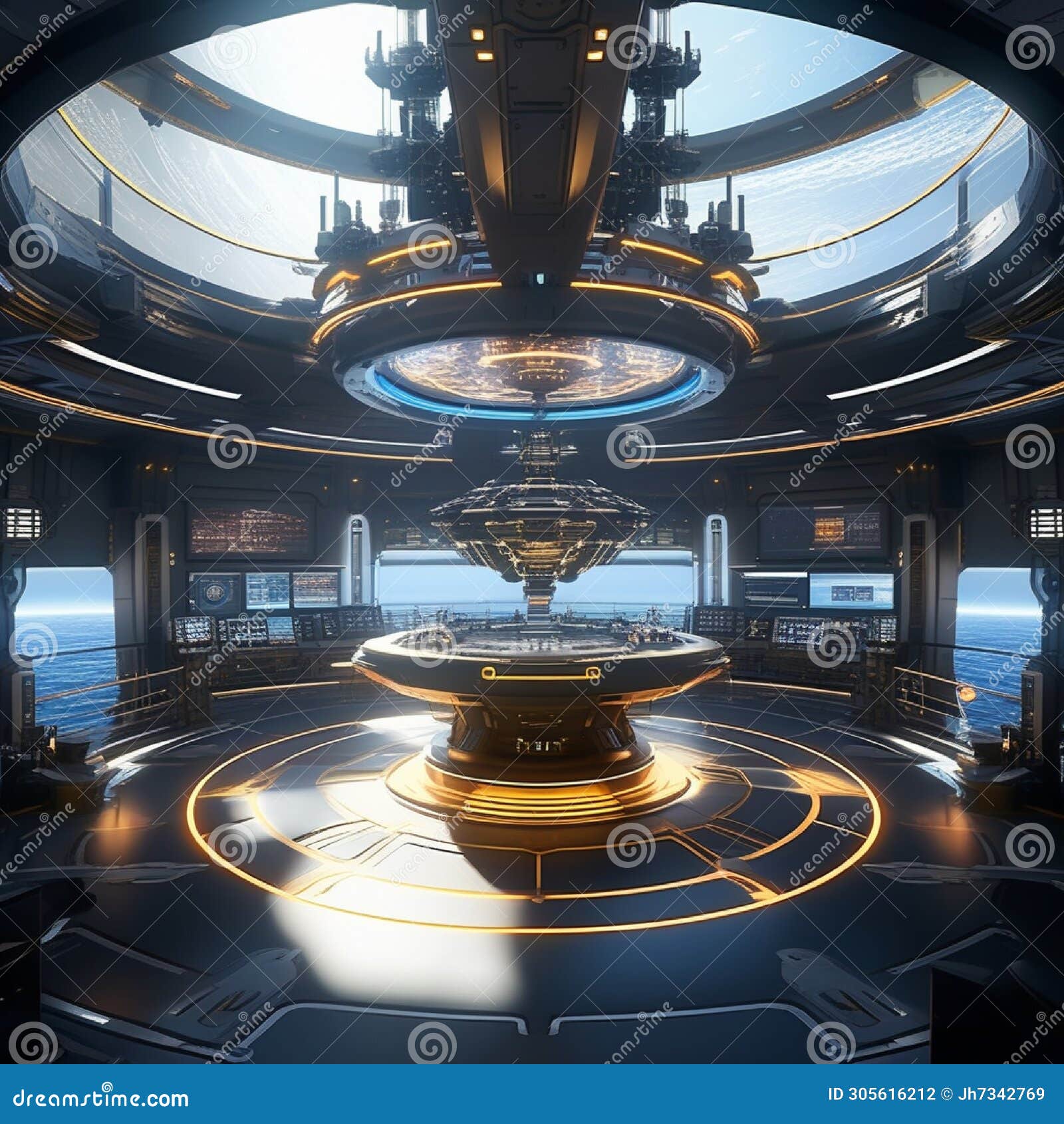 Illustrate an Ai Controlled Navigation Room with Advanced Technology ...